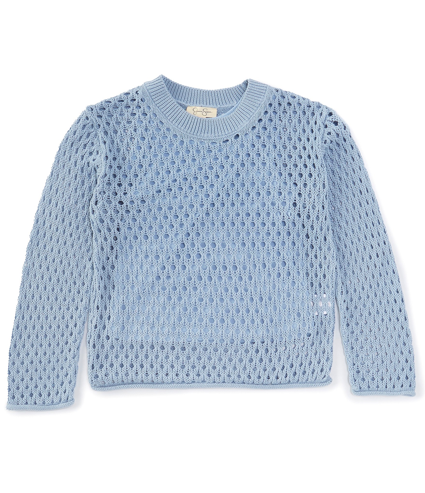 Jessica Simpson Big Girls 7 16 Long Sleeve Crocheted Knit Sweater