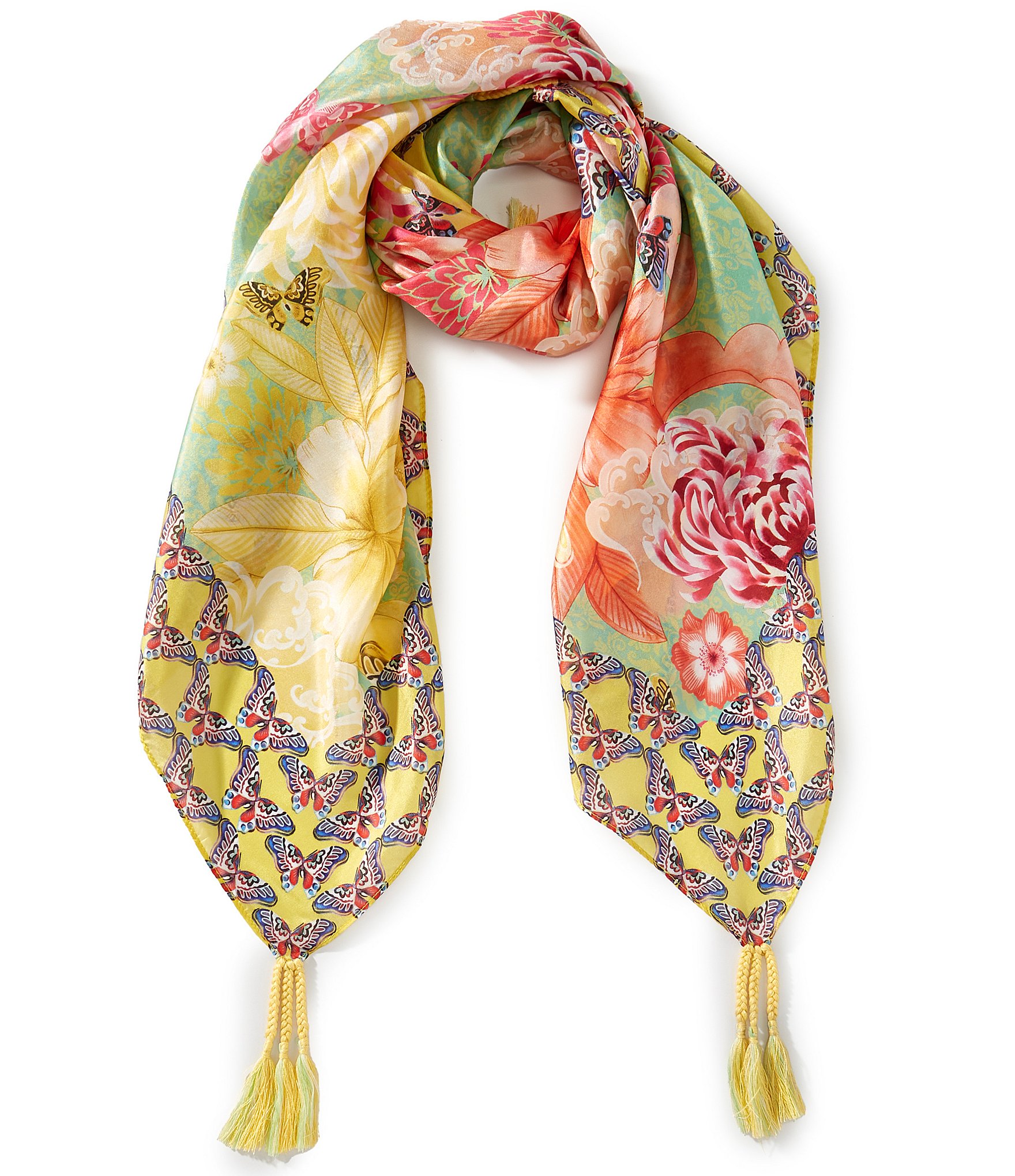 JOHNNY WAS Charlie Print Silk Square Scarf | Dillard's