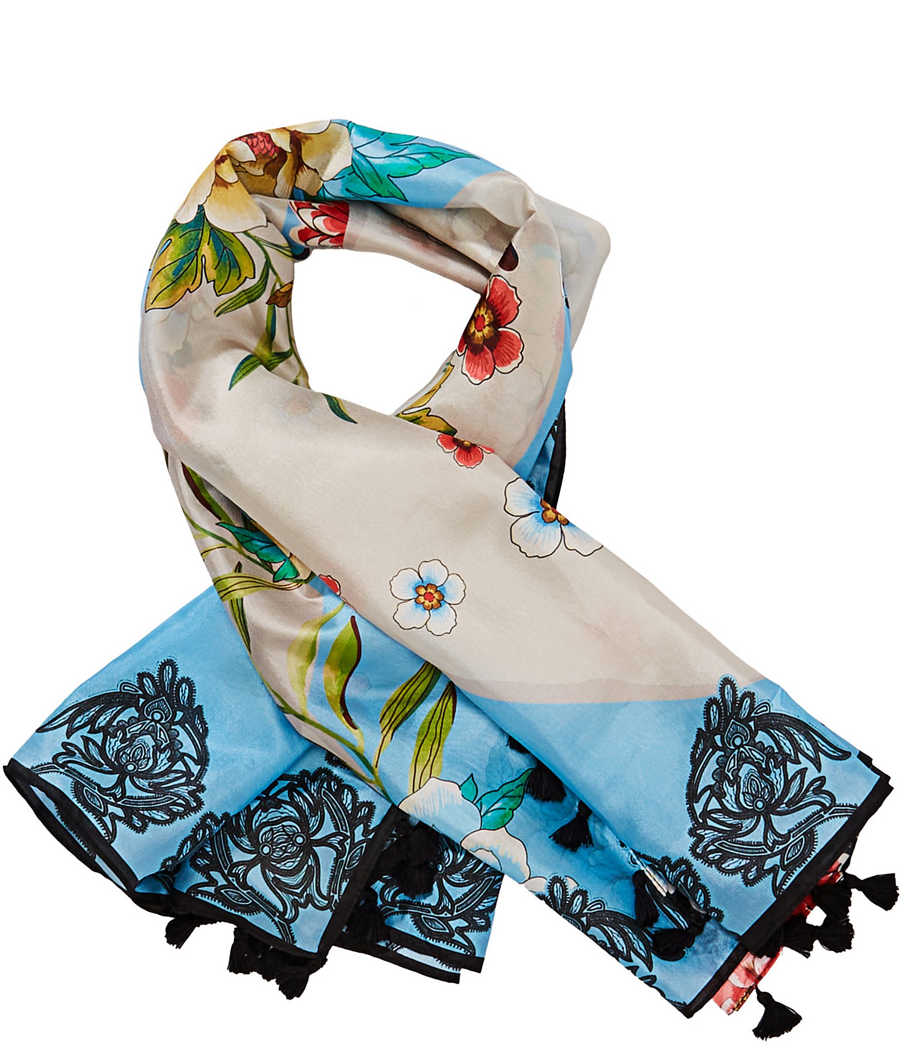 JOHNNY WAS Lewisia Print Silk Square Scarf | Dillard's