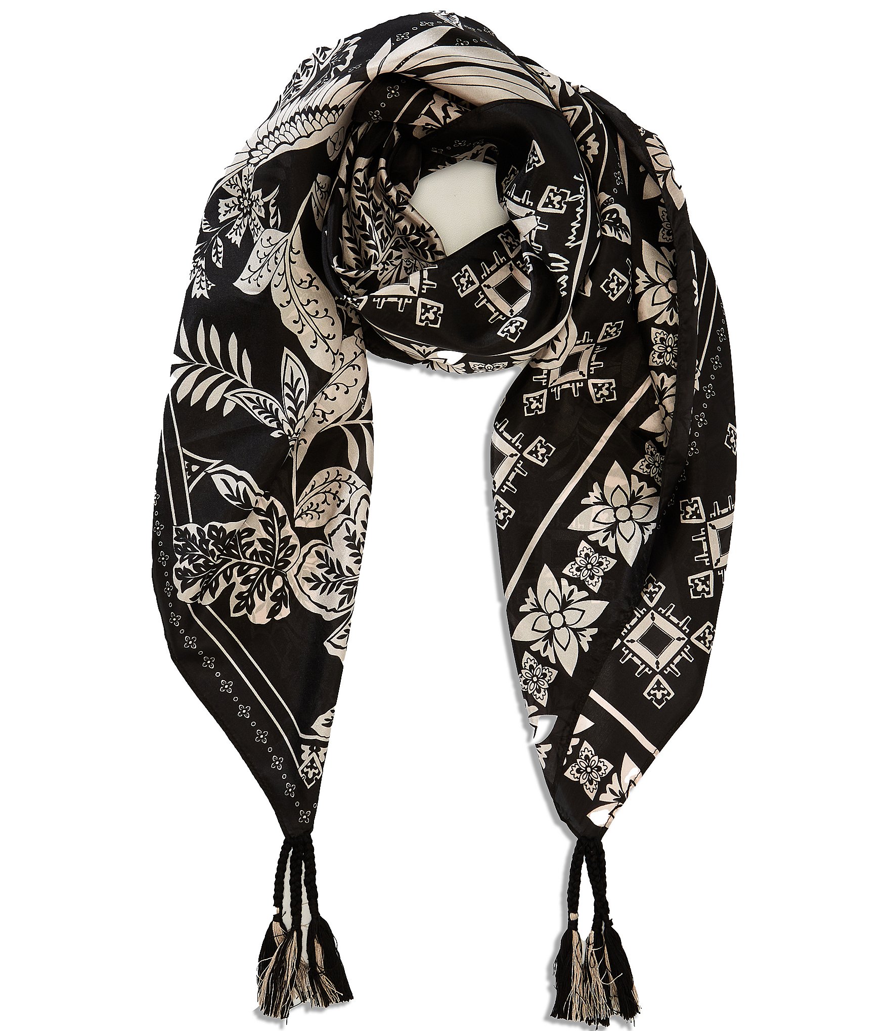 JOHNNY WAS Myna Printed Silk Square Scarf | Dillard's