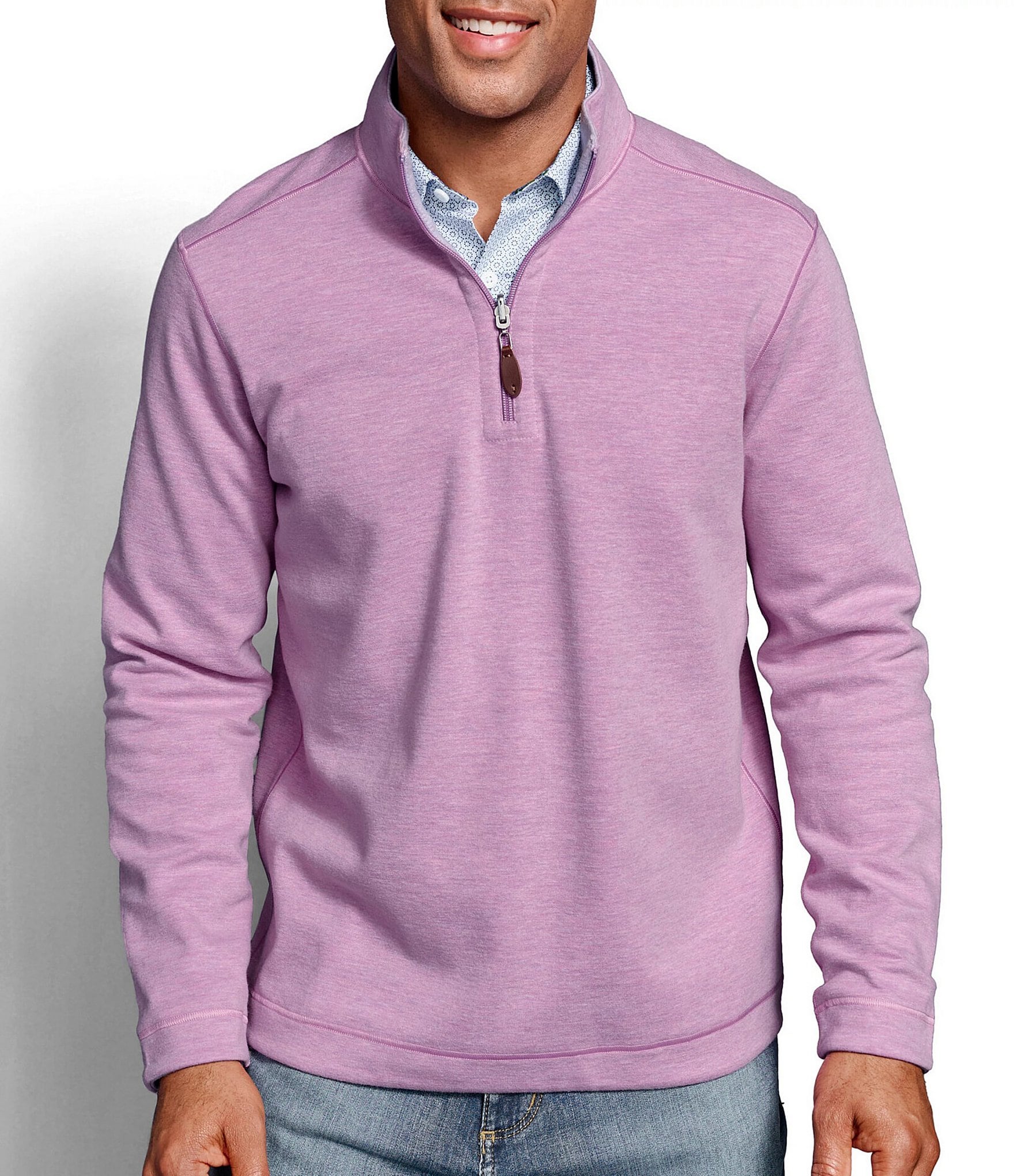Johnston & Murphy Reversible Solid Quarter-Zip Pullover | Dillard's