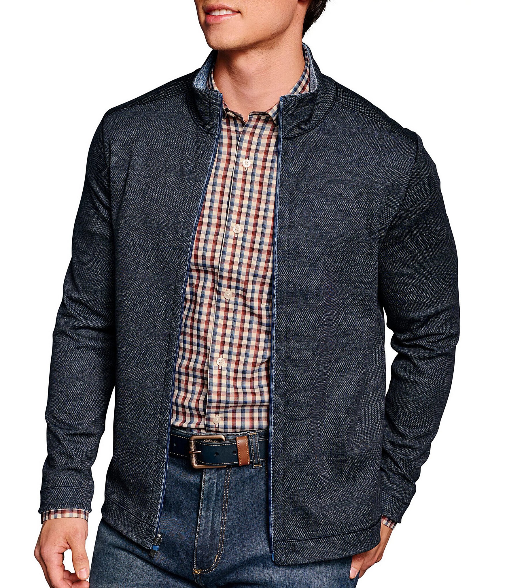 Johnston & Murphy XC4 Performance Stretch Reversible Full-Zip Jacket ...