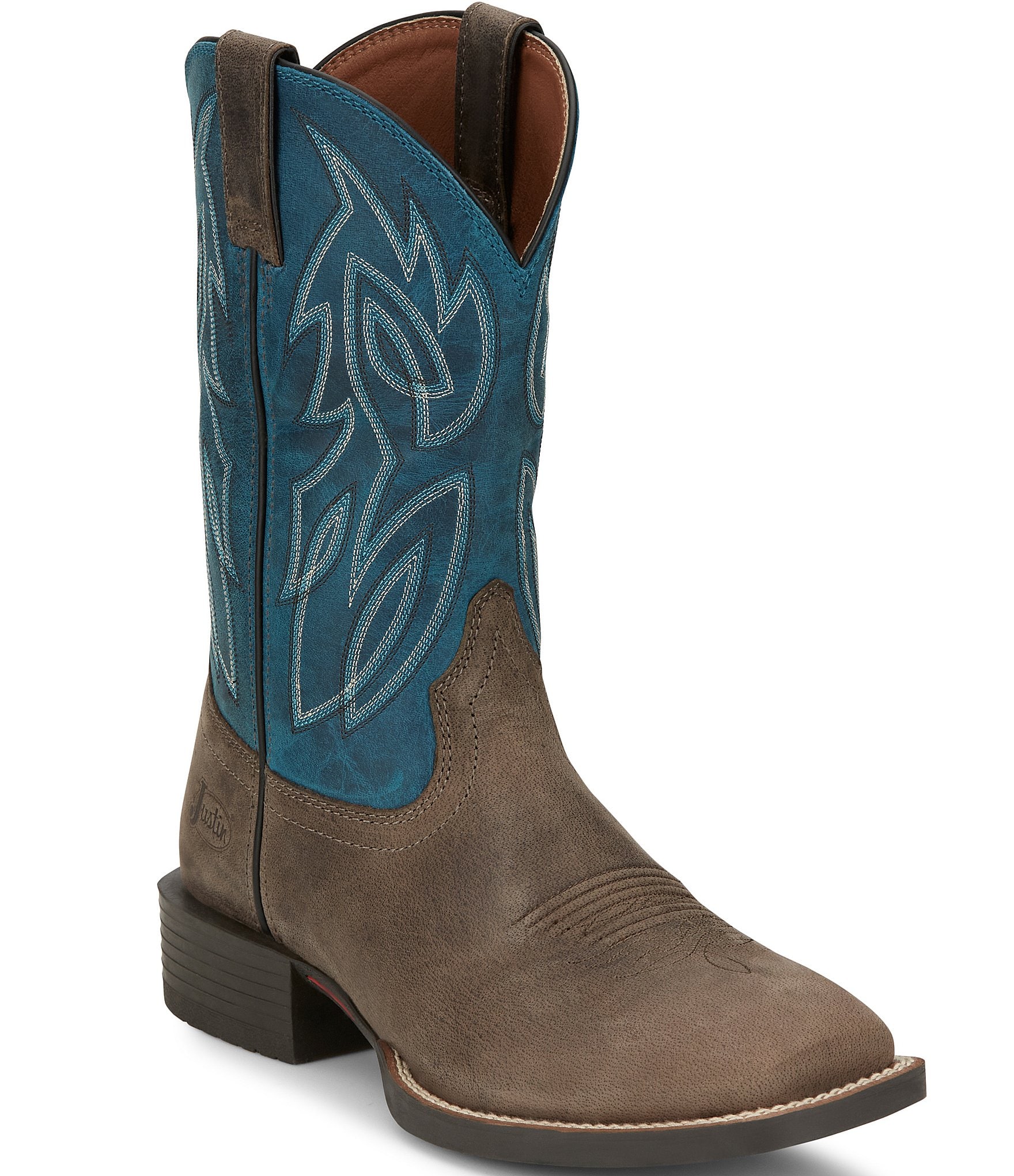 Justin Boots Men's Leather Canter Square Toe Western Boots | Dillard's