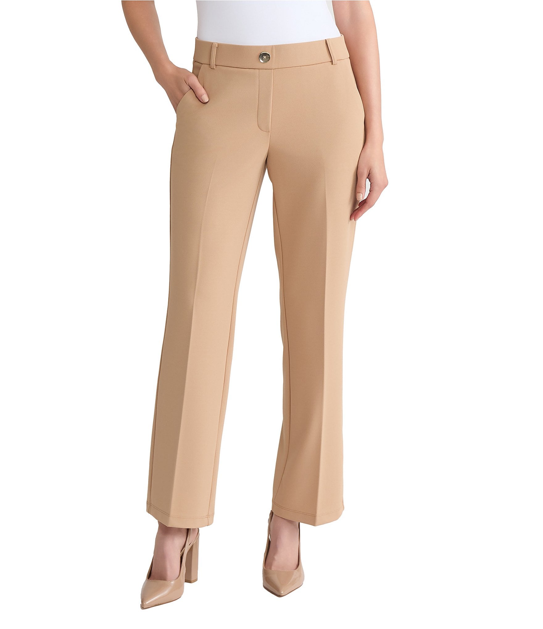 Kasper Stretch Twill Pull On Faux Fly Trouser | Dillard's