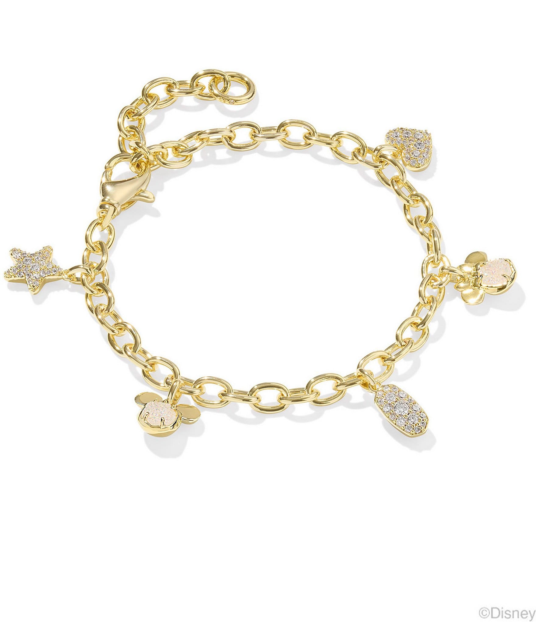 Kendra Scott x Disney Mickey & Minnie Mouse Charm Chain Bracelet ...