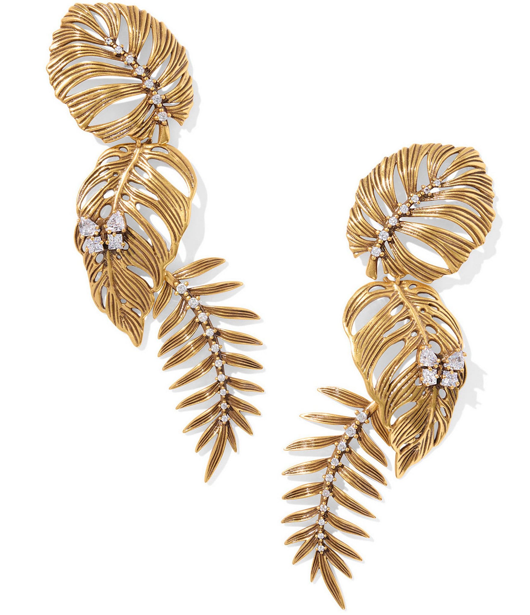 Kendra Scott Kayla Palm Leaf Statement Linear Earrings | Dillard's