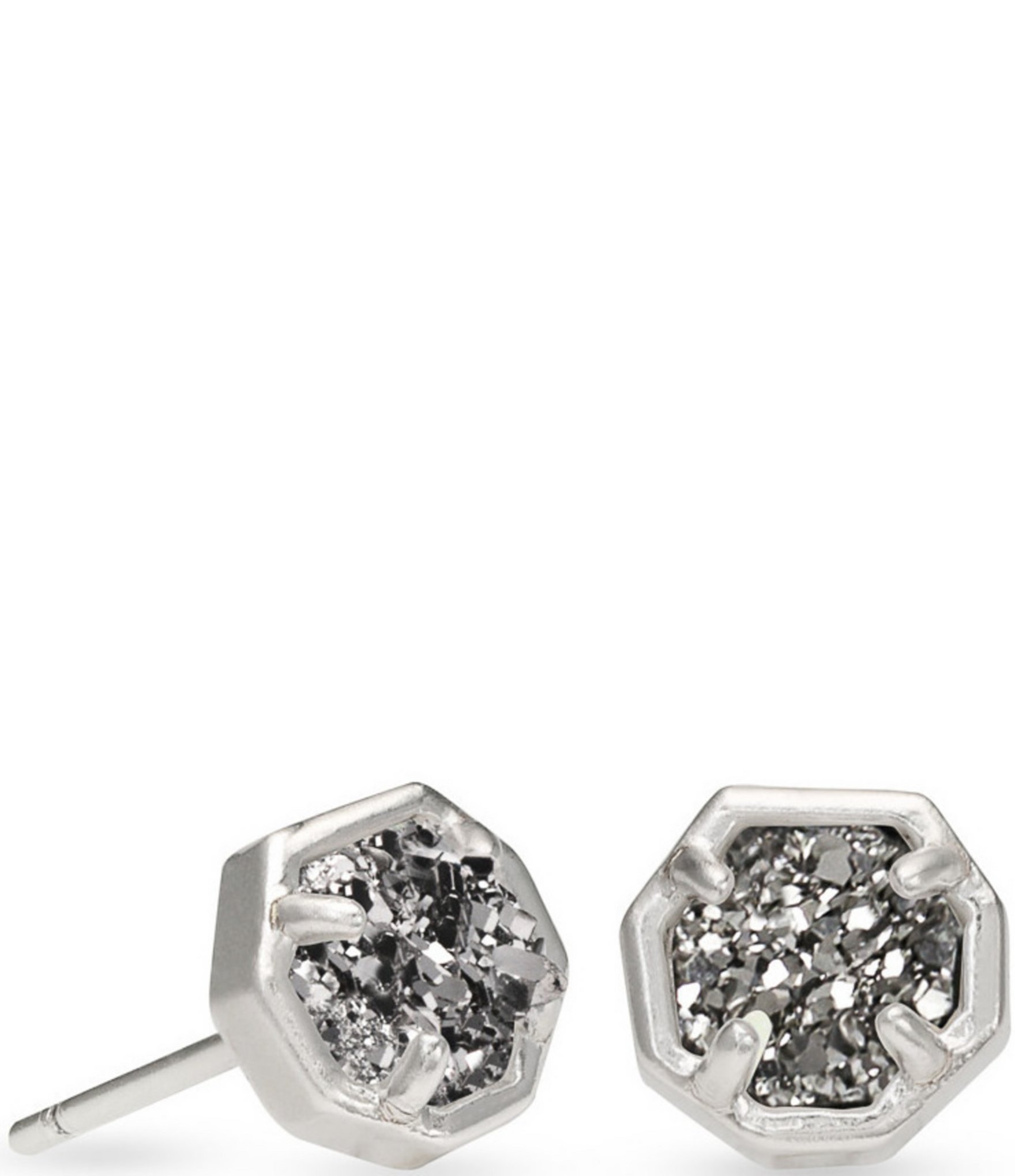 Nola rose gold stud earrings in rose gold drusy store