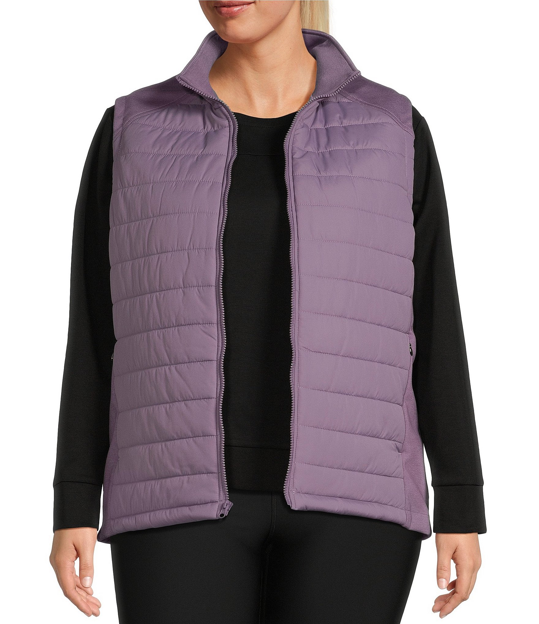 Kinesis Plus Size Full Zip Quilted Vest | Dillard's