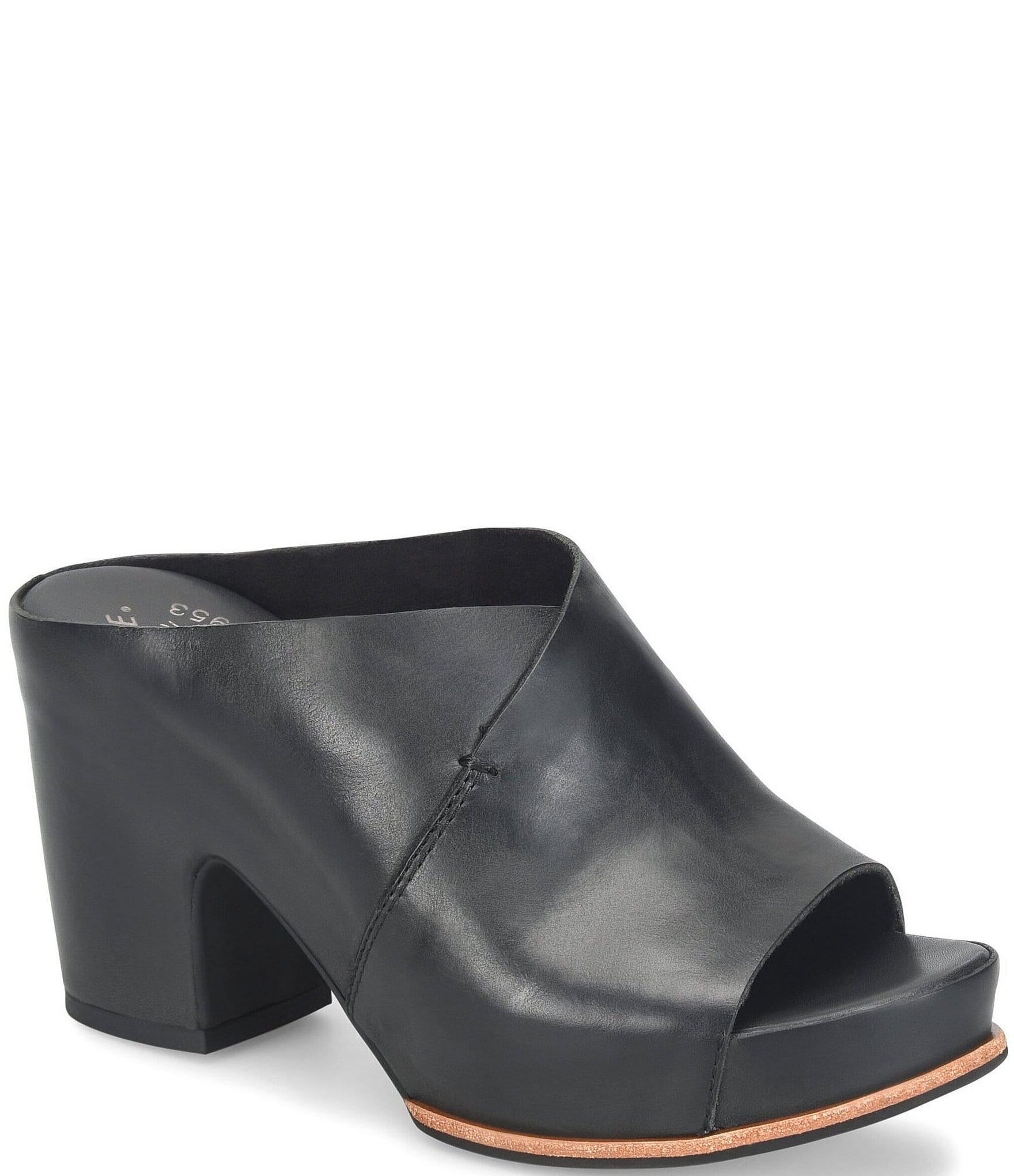 Kork-Ease Stowe Leather Block Heel Platform Slide Sandals | Dillard's