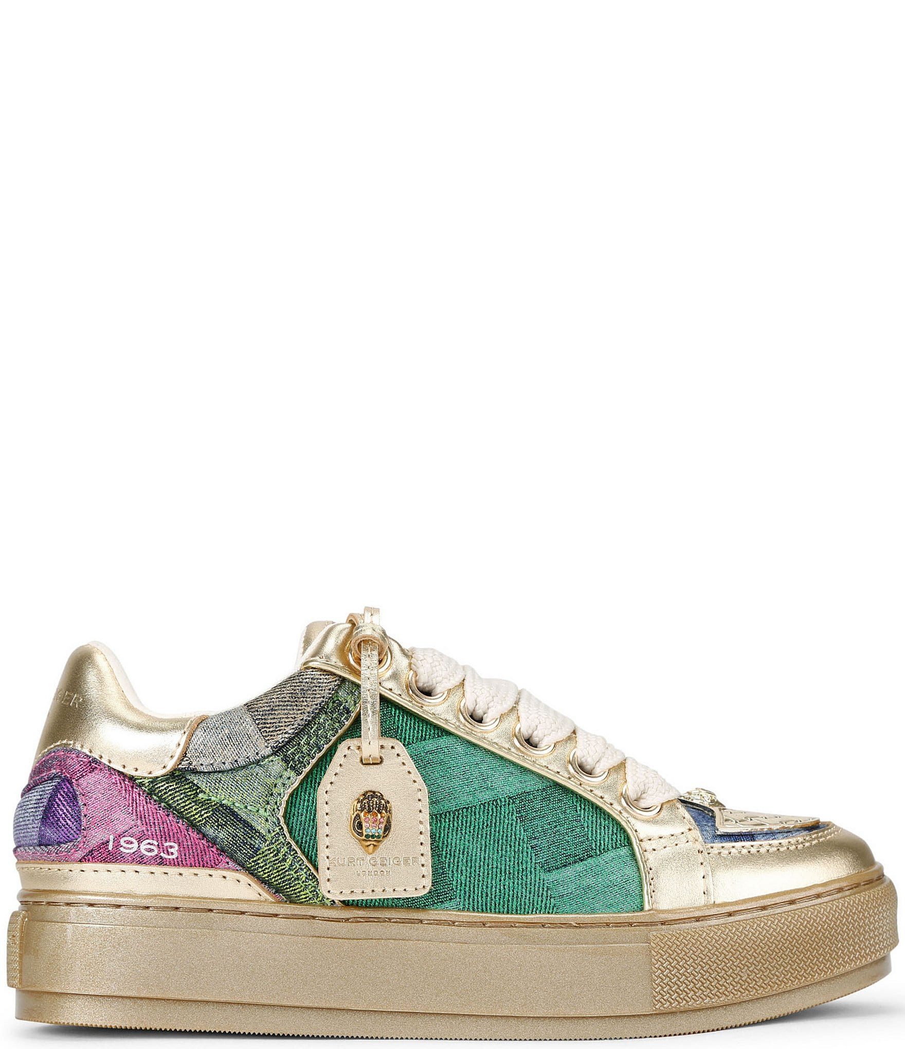 Kurt Geiger London Southbank Tag Ornament Patchwork Fabric Platform ...