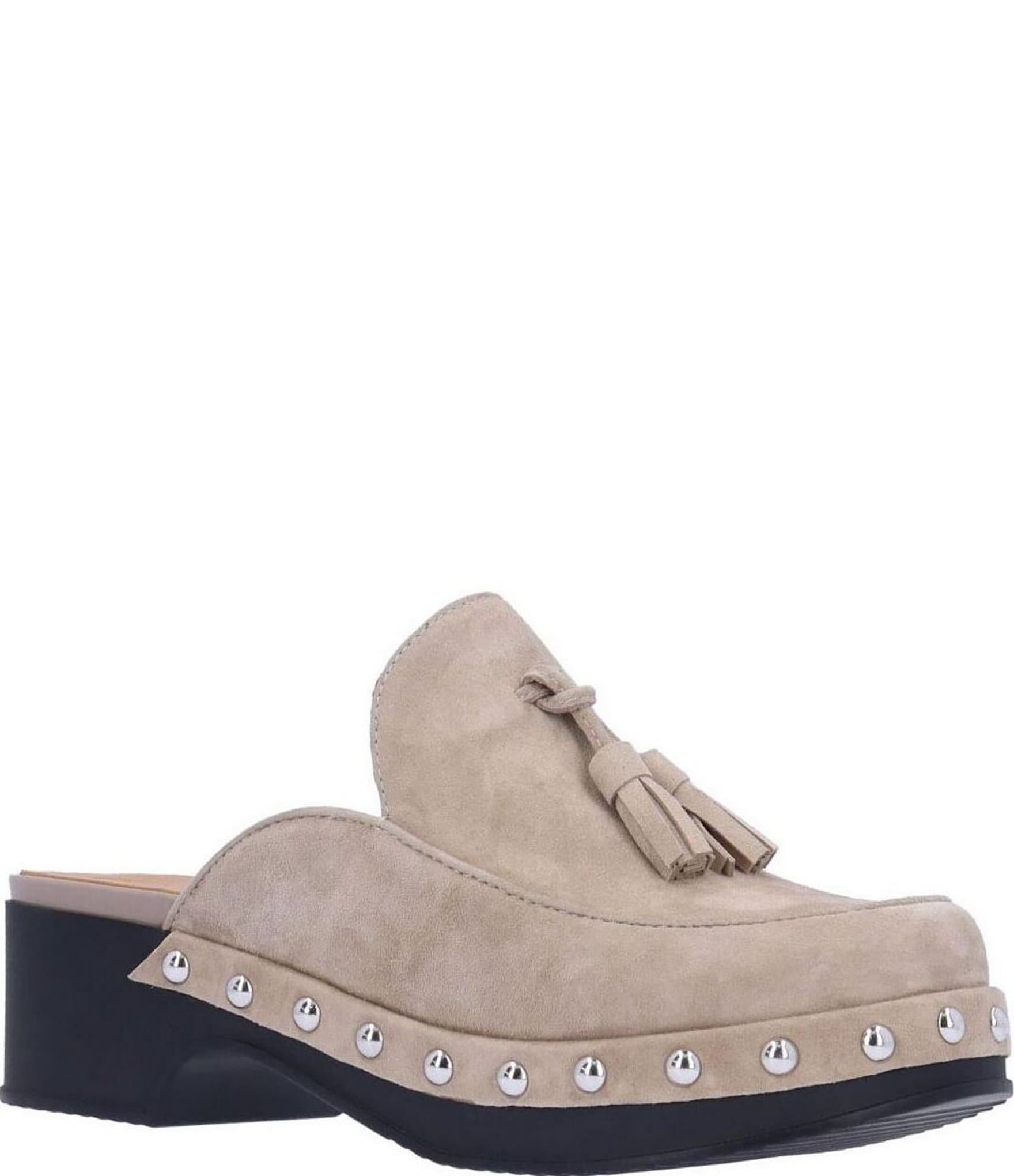 L'Amour Des Pieds Gracen Suede Studded Tassel Clogs | Dillard's