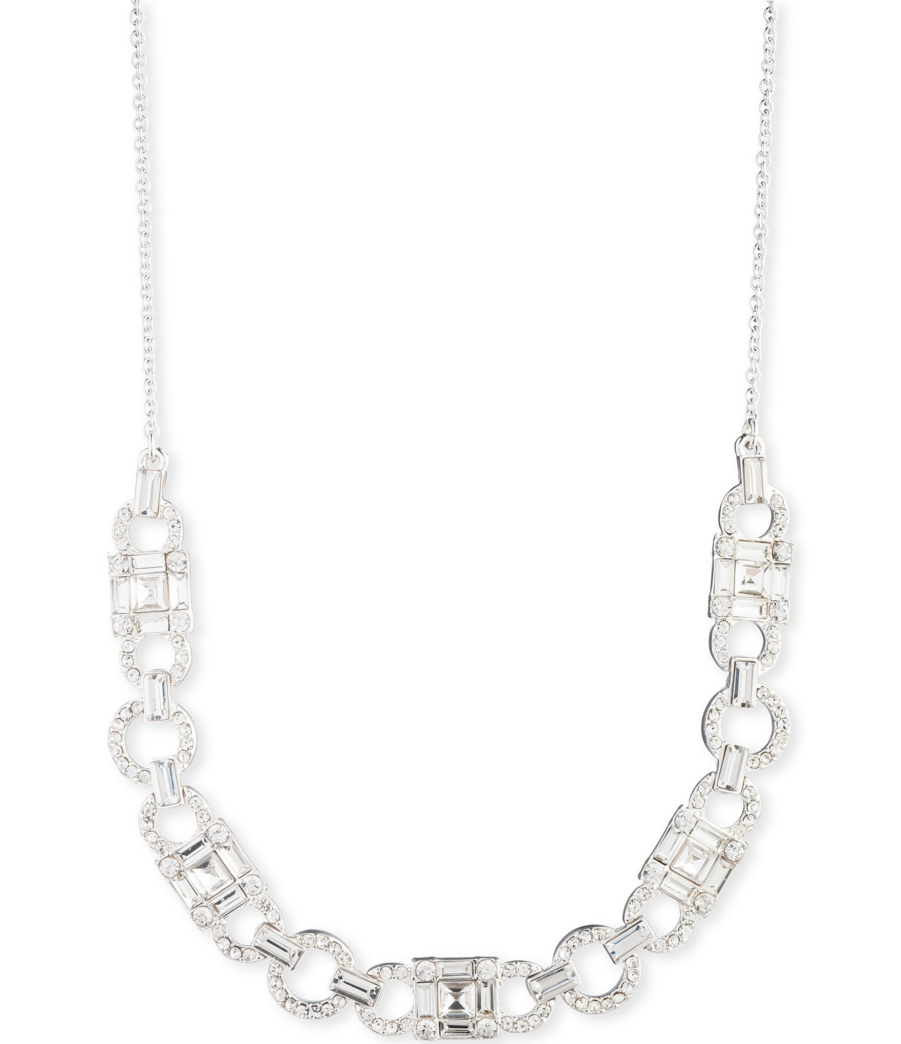 Lauren Ralph Lauren Silver Tone Crystal Baguette Frontal Lauren Ralph Lauren Silver Tone Crystal Baguette Frontal