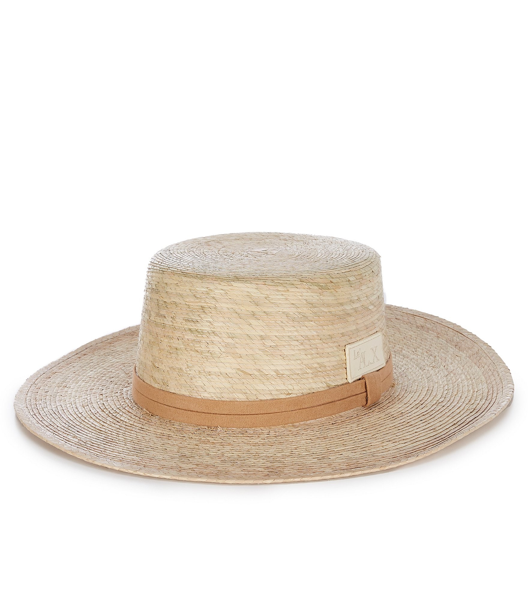 Le' AL.X Logo Patch Suede Band Straw Panama Hat | Dillard's