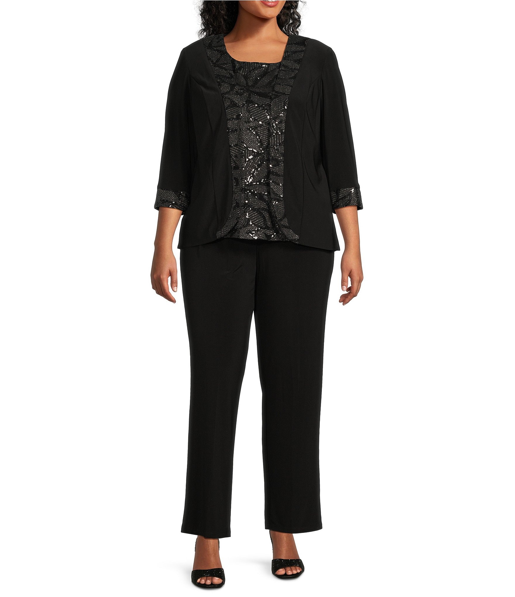 Sequin pantsuit plus size store