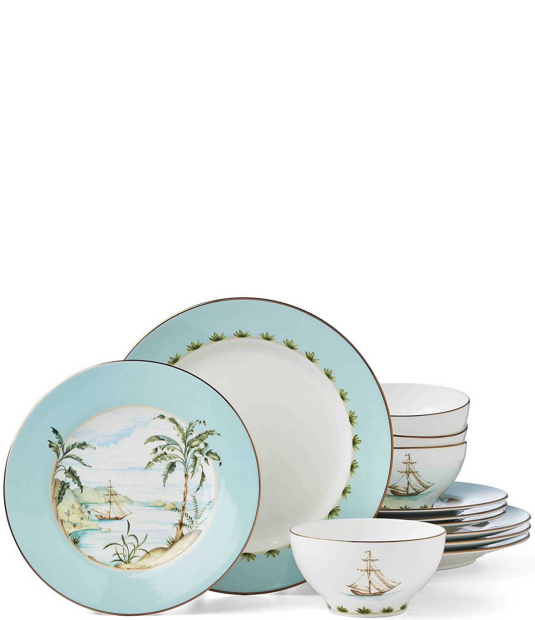 Lenox British Colonial Tradewind 12-Piece Dinnerware Set, Set of 4 ...