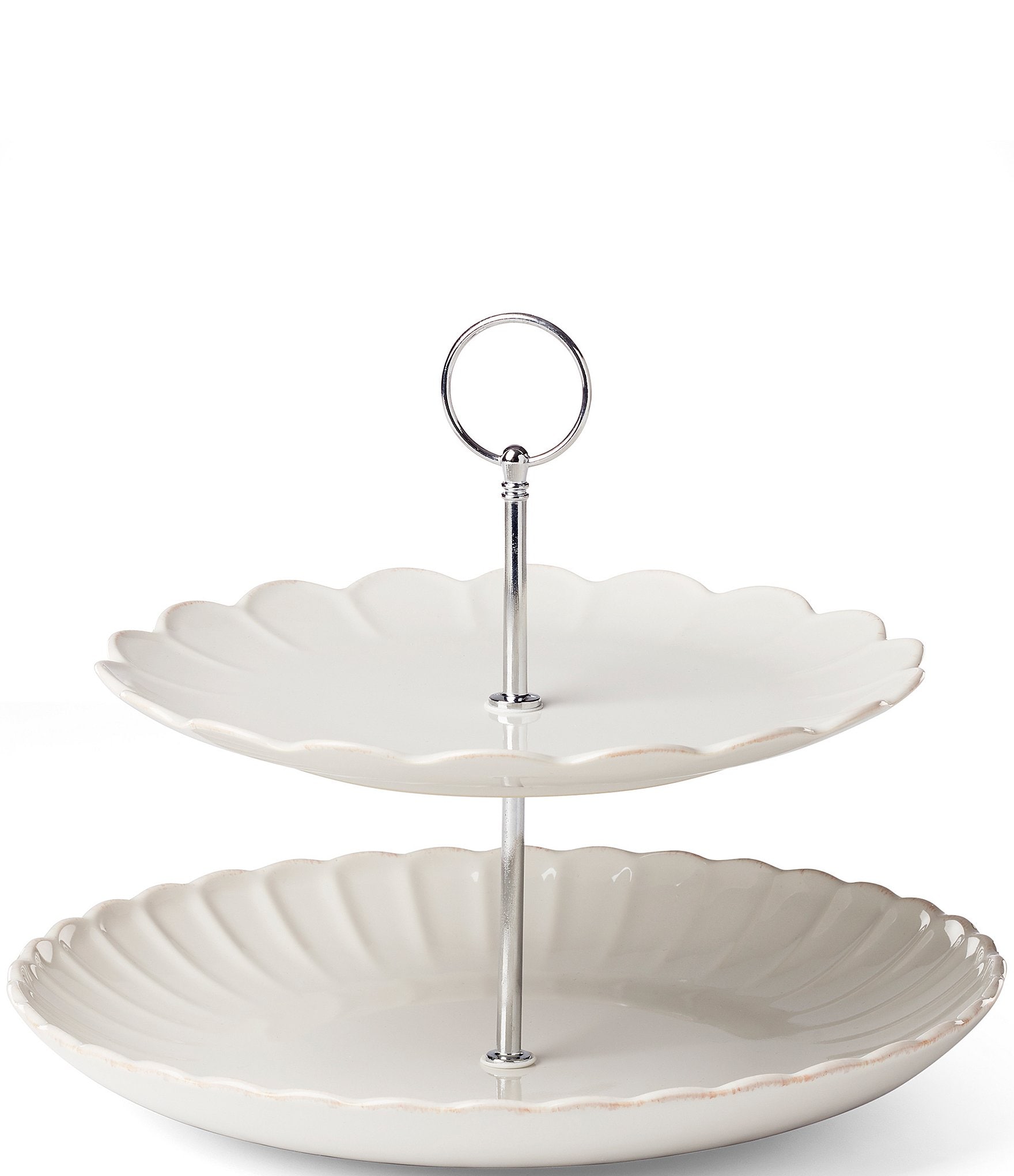 Lenox French Perle Scallop White 2-Tier Server | Dillard's