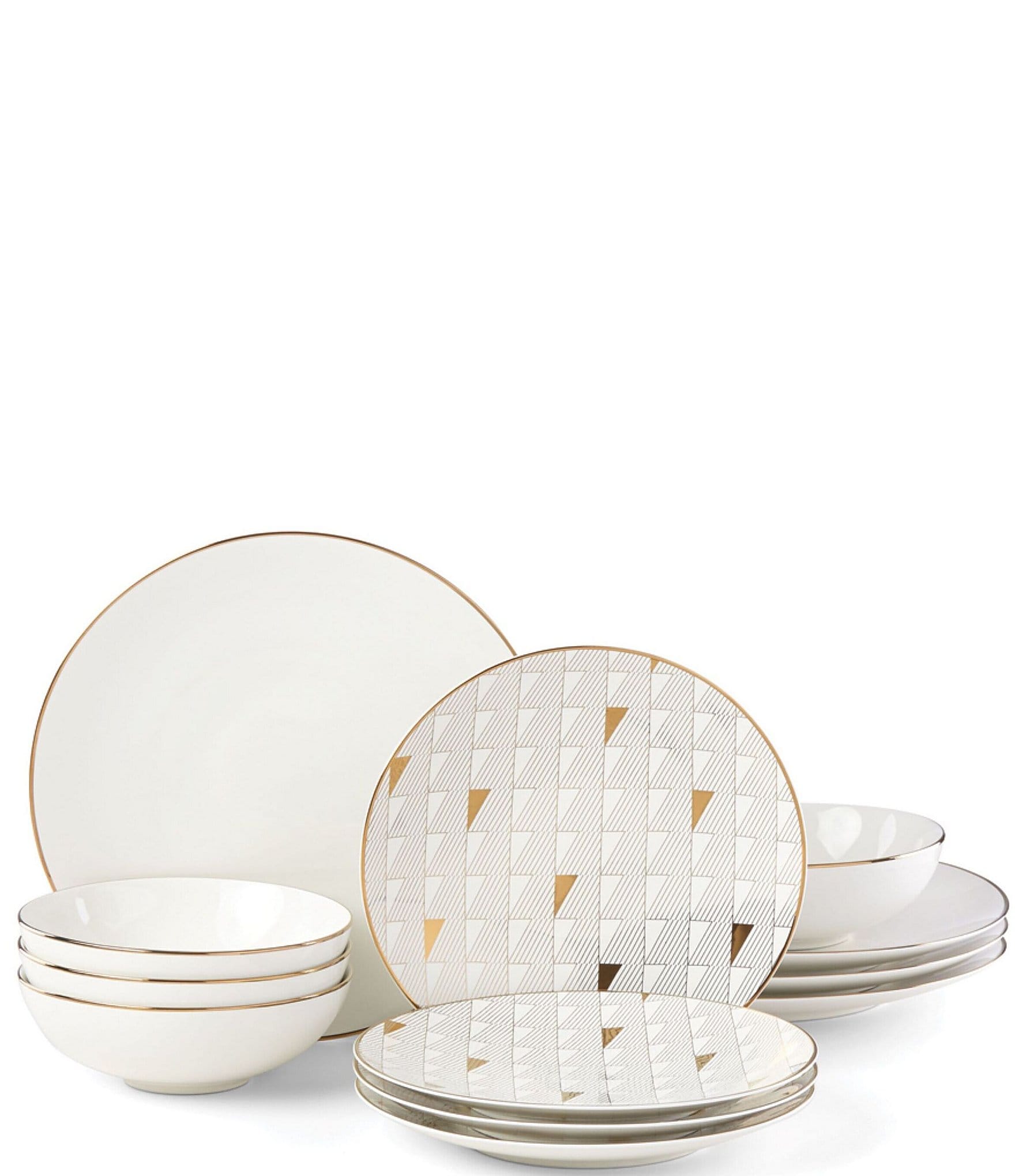 Lenox Trianna White 12-Piece Dinnerware Set | Dillard's