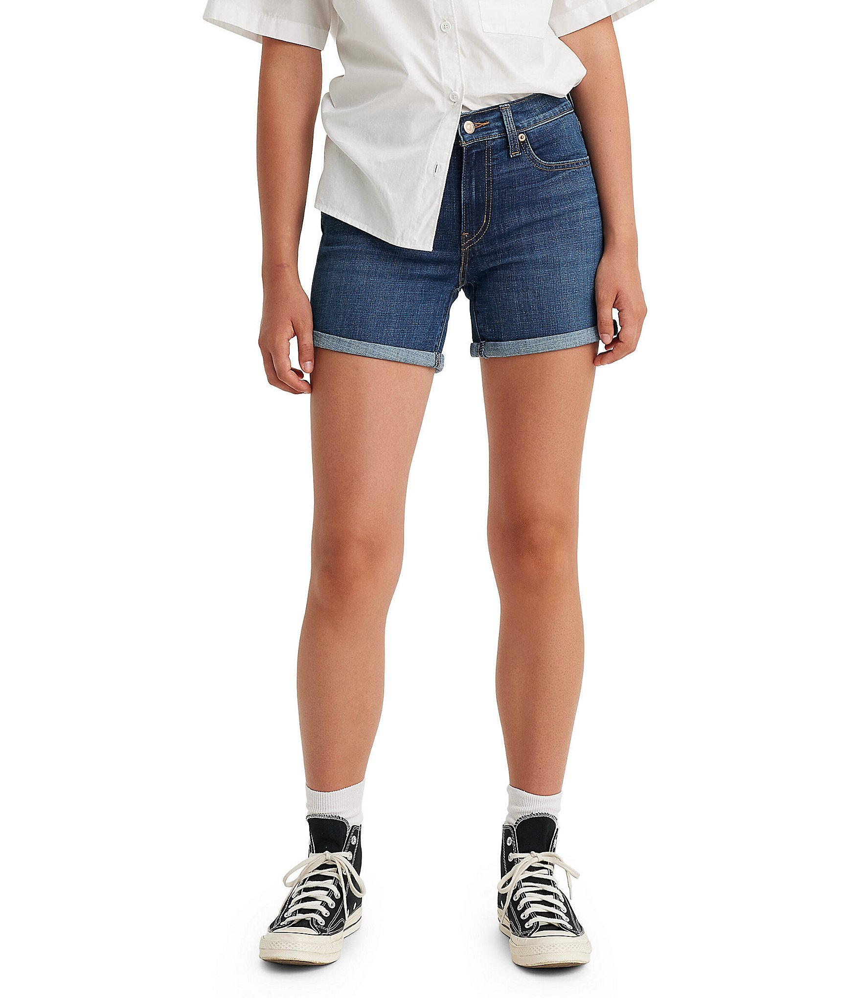 Levi's® Mid Rise Rolled Cuff Shorts | Dillard's