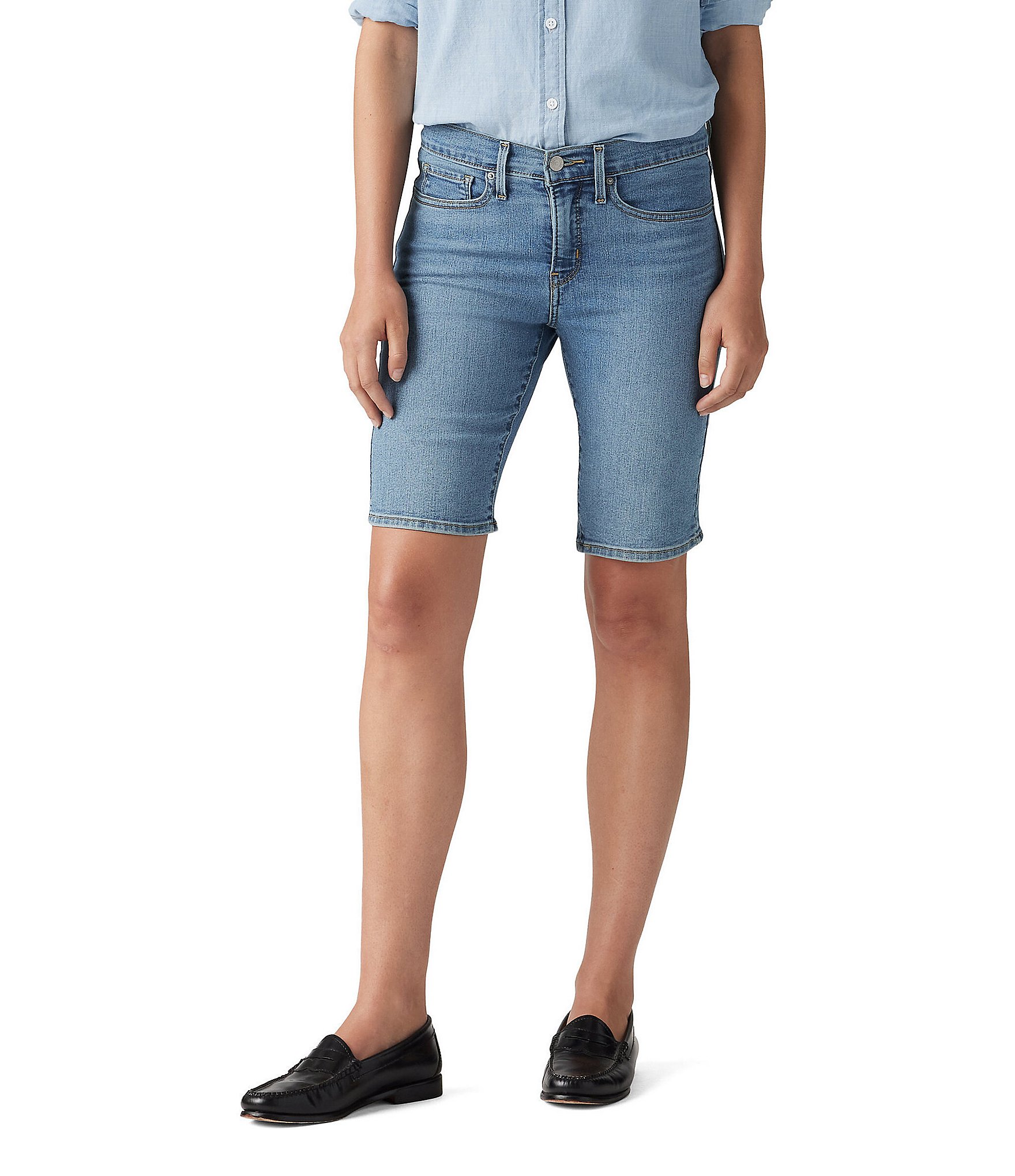 Levi's® Mid-Rise Shaping Bermuda Denim Shorts | Dillard's