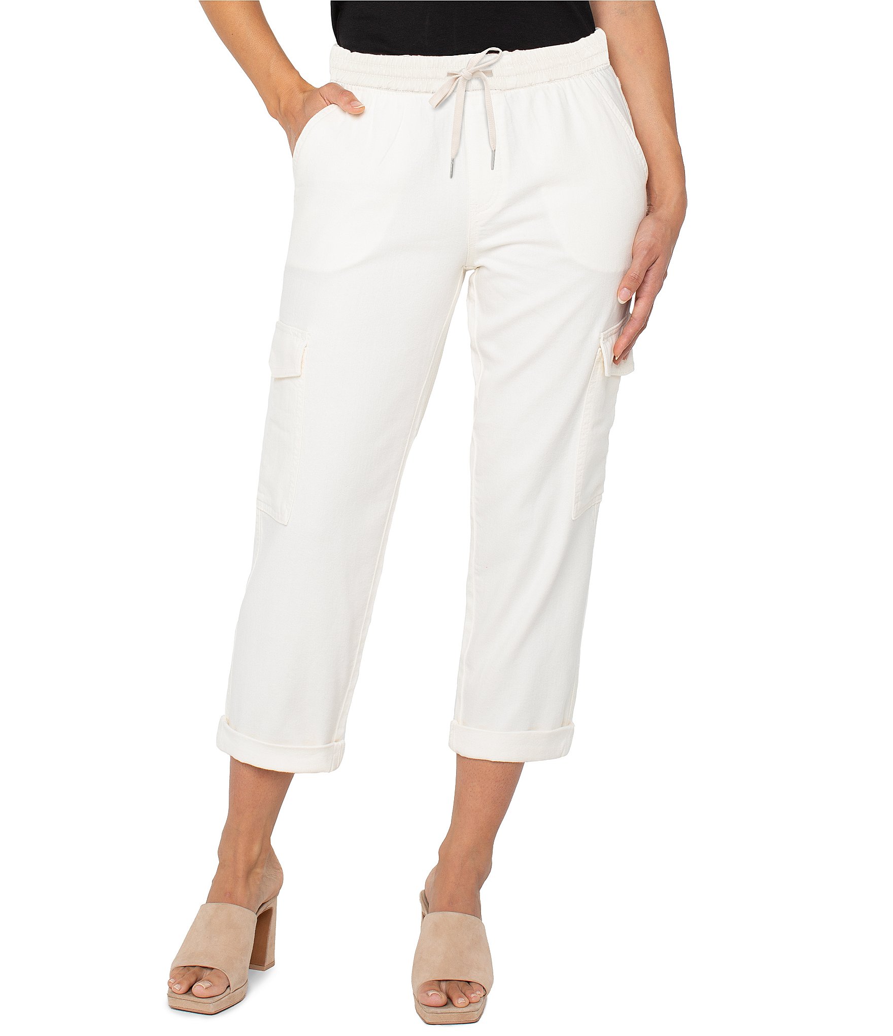 Liverpool Los Angeles Mid Rise Pull-On Rascal Drawstring Tie Cargo ...