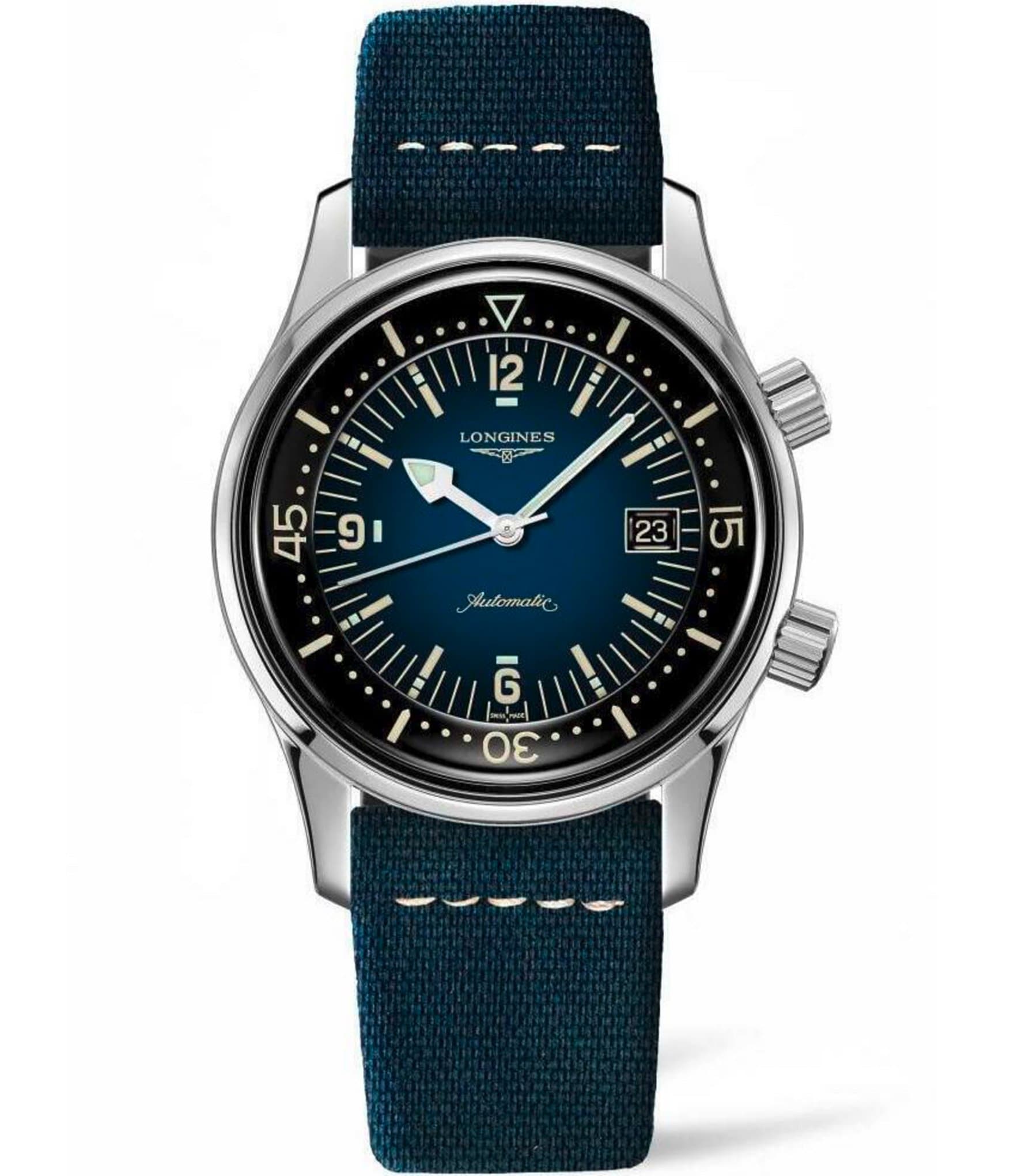 Longines Men's Legend Diver Automatic Blue Leather Strap Watch | Dillard's