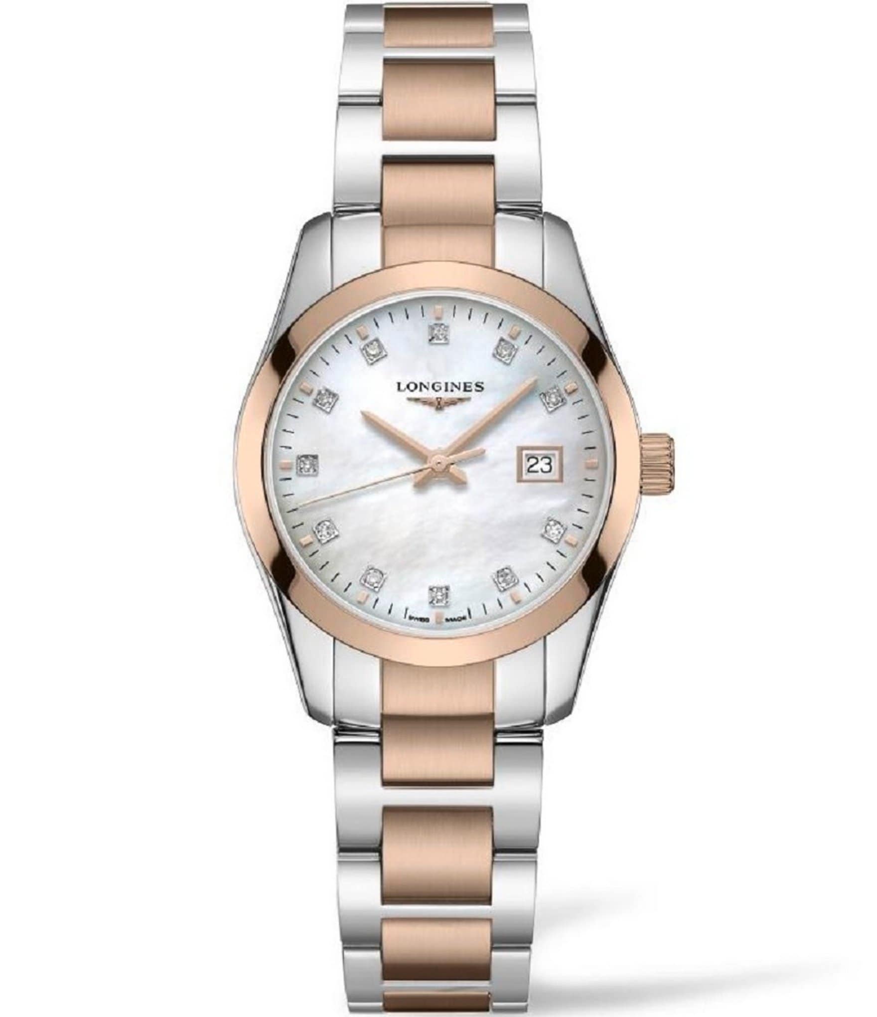 Longines Women's Conquest Classic Quartz Analog Two Tone Bracelet Watch ...