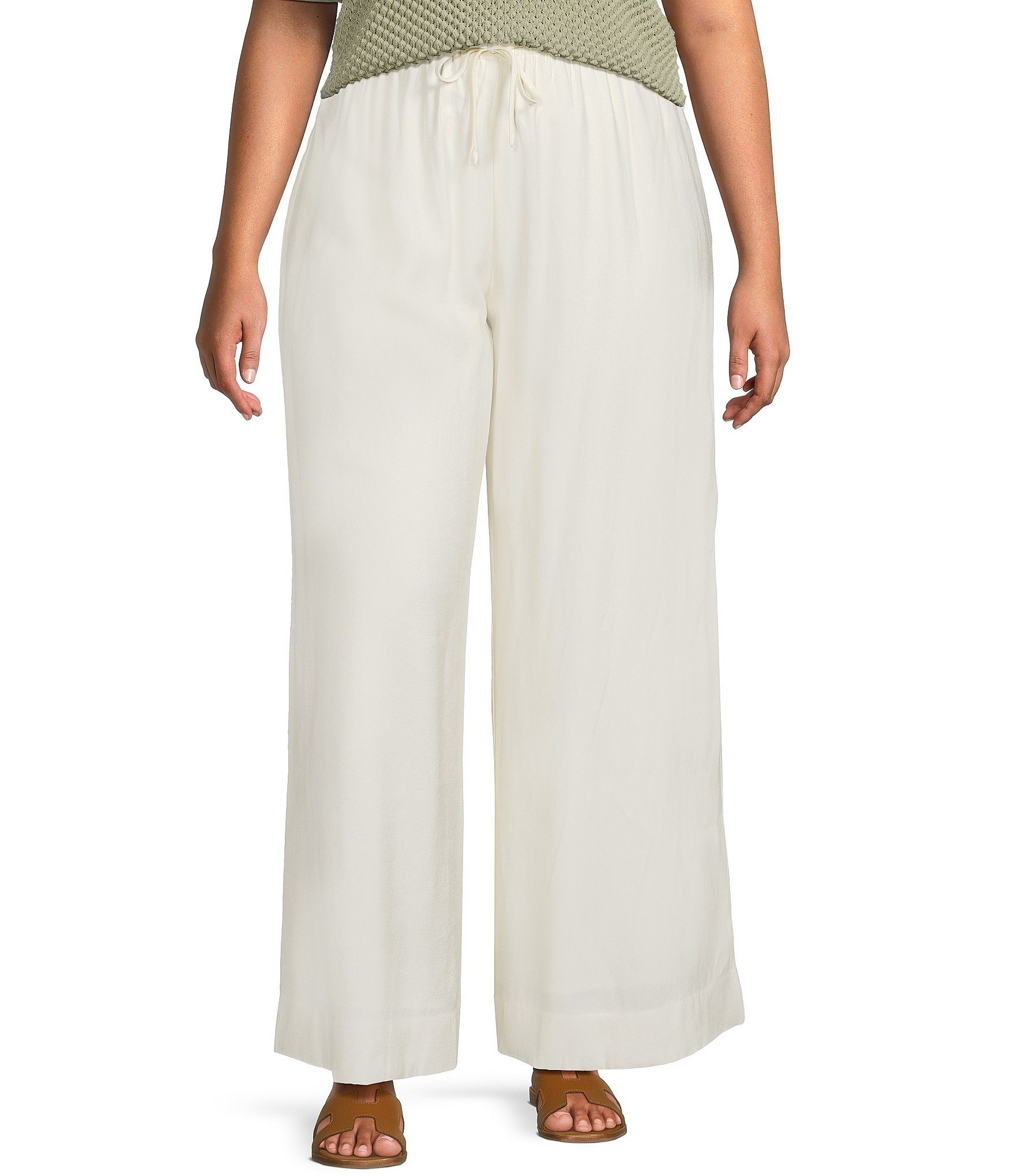 Lucy Paris Plus Bea Flowy Wide Leg Pants | Dillard's