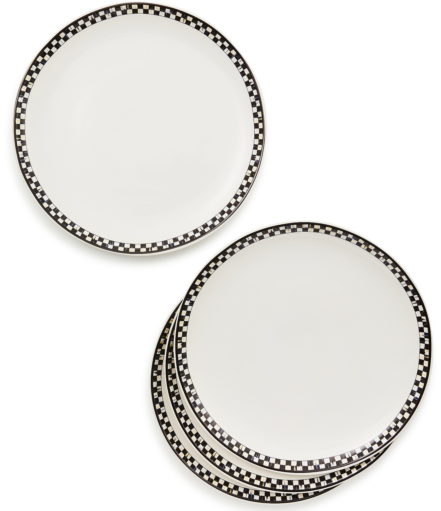 MacKenzie-Childs Courtly Check® Everyday Dinner Plates, Set of 4 ...