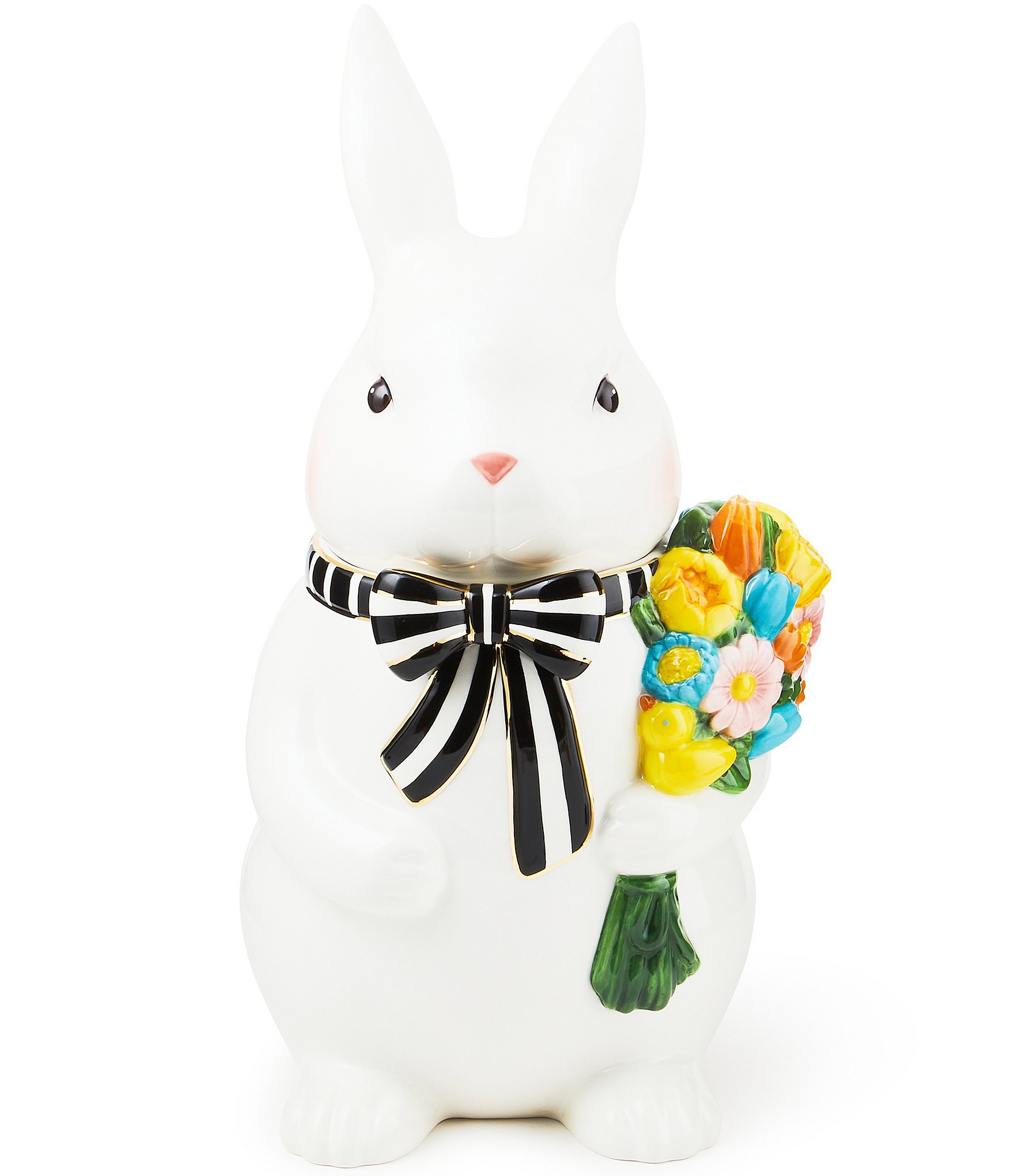 MacKenzie-Childs Easter Collection Calico Bunny Ceramic Cookie Jar ...