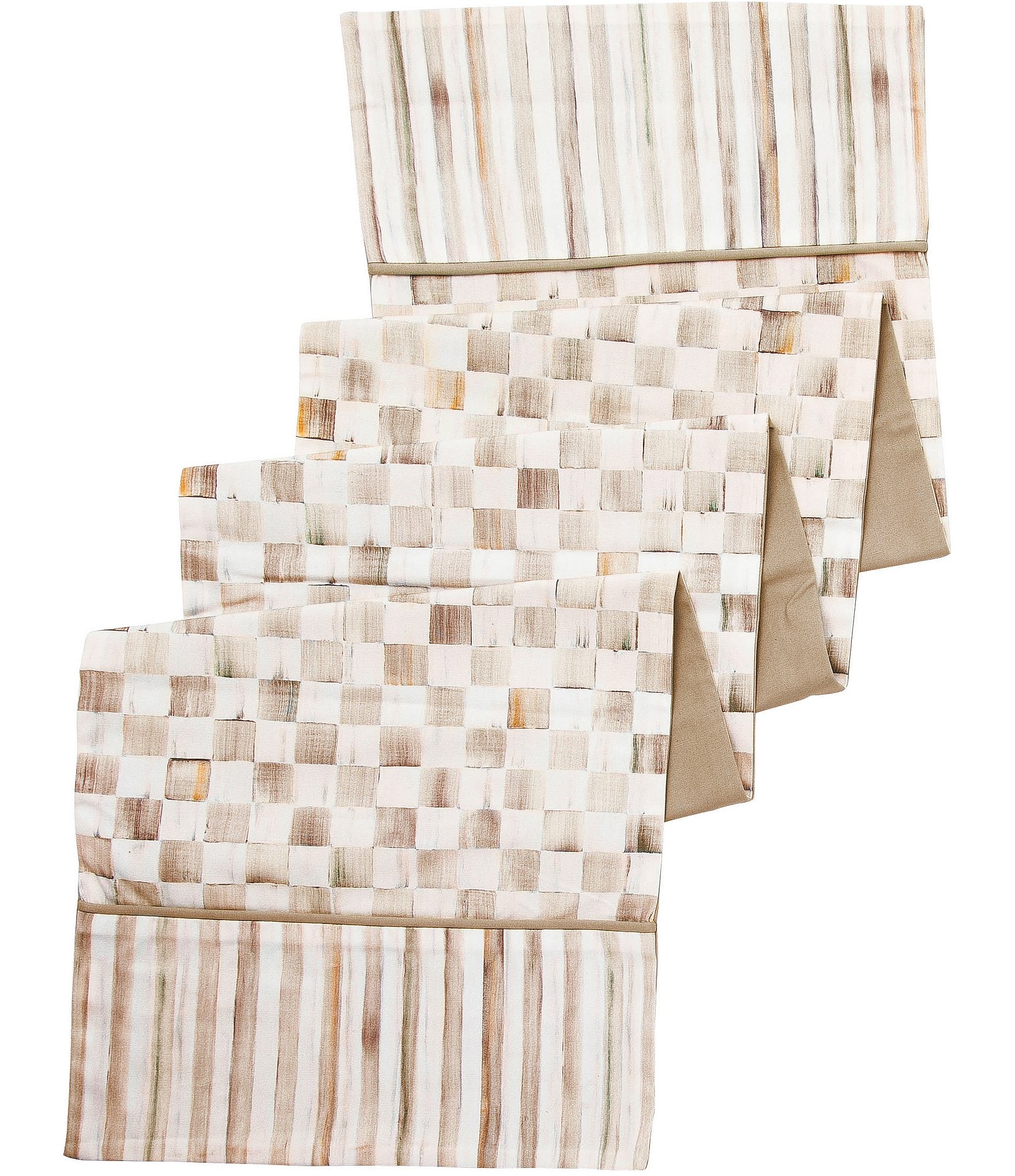 MacKenzie-Childs Mocha Check® & Stripe Table Runner | Dillard's