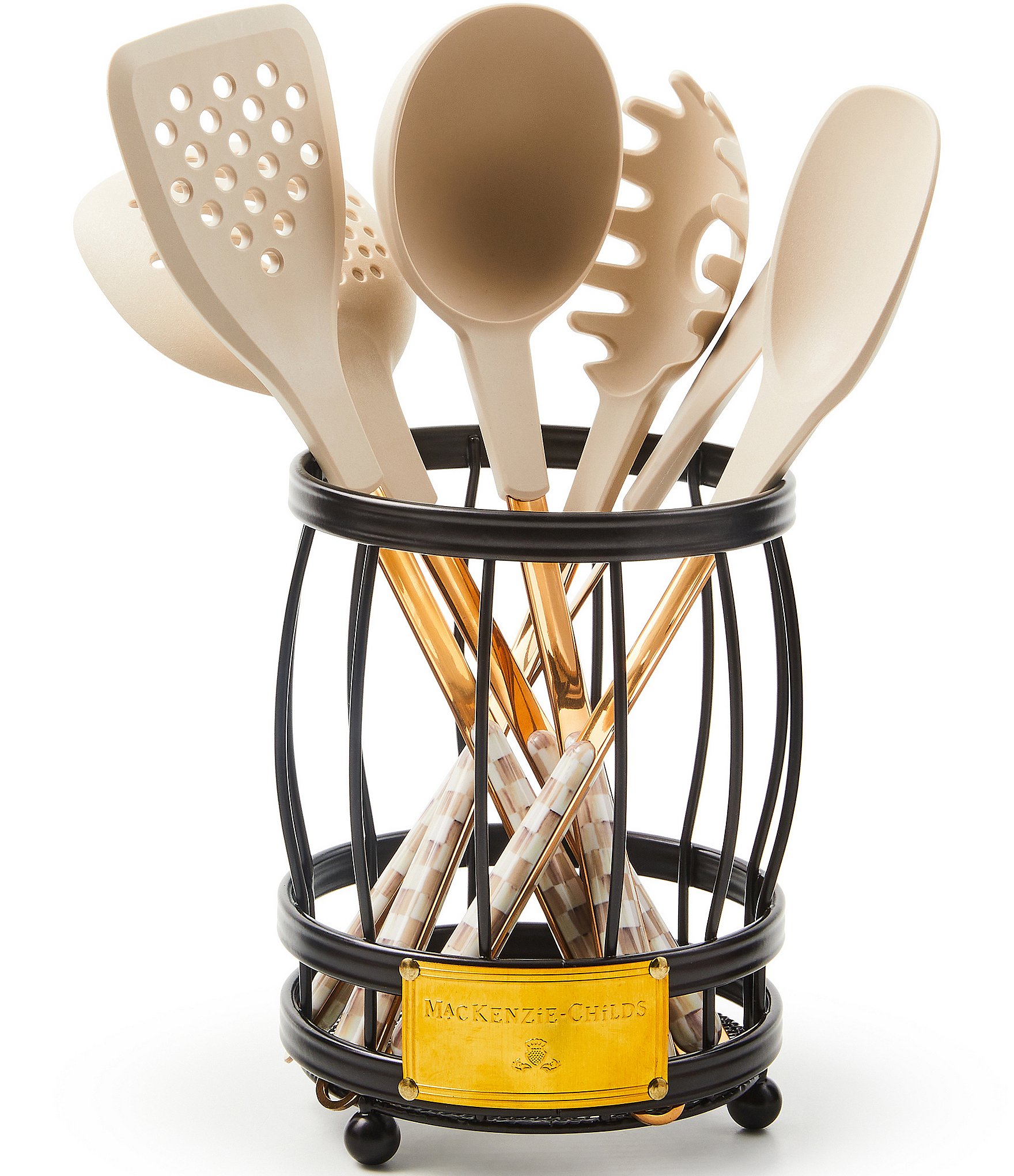 MacKenzie-Childs Check Utensil Caddy Set | Dillard's