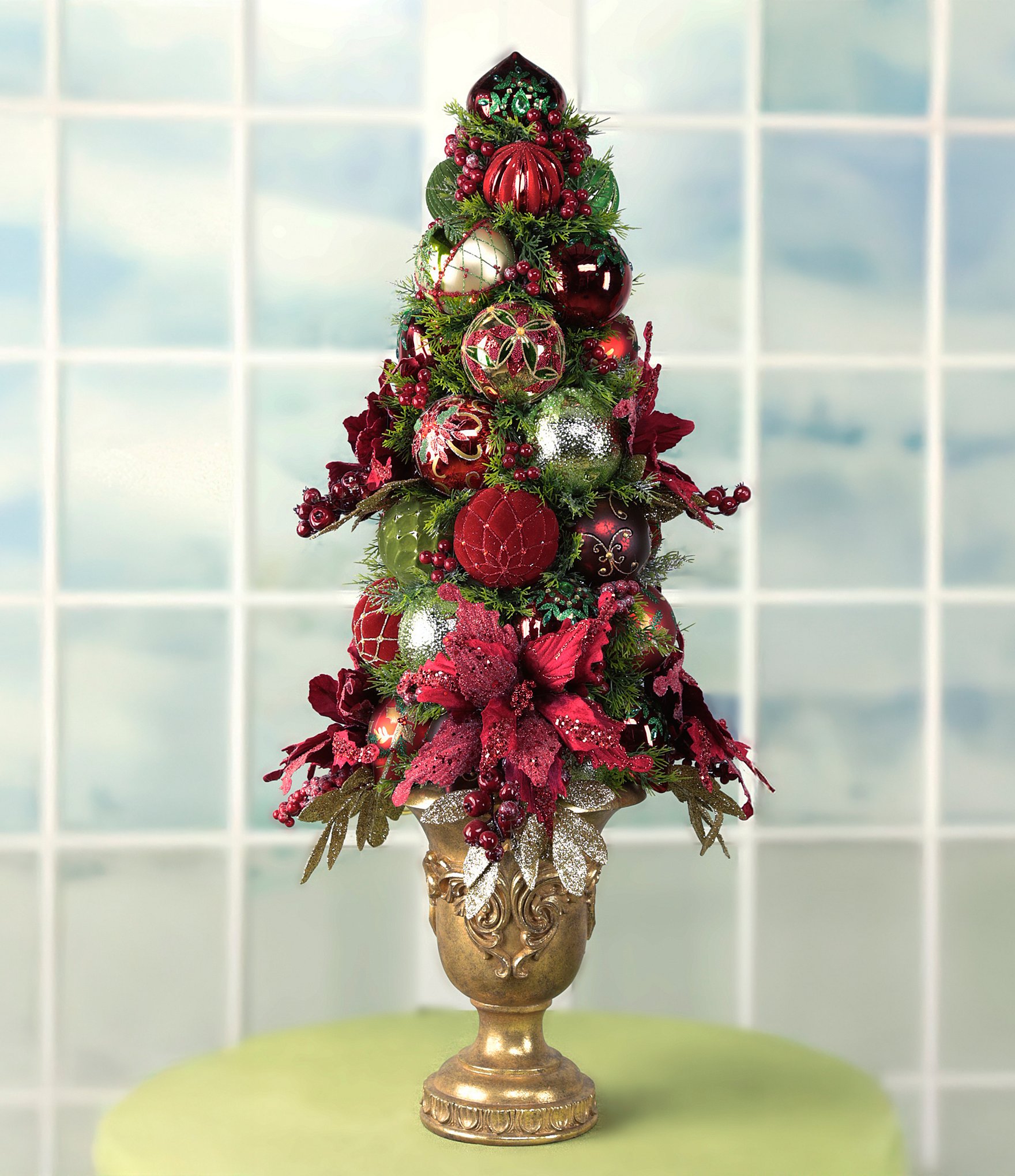 Mark Roberts Regal Ruby Cone Tree In Gold Urn | Dillard's