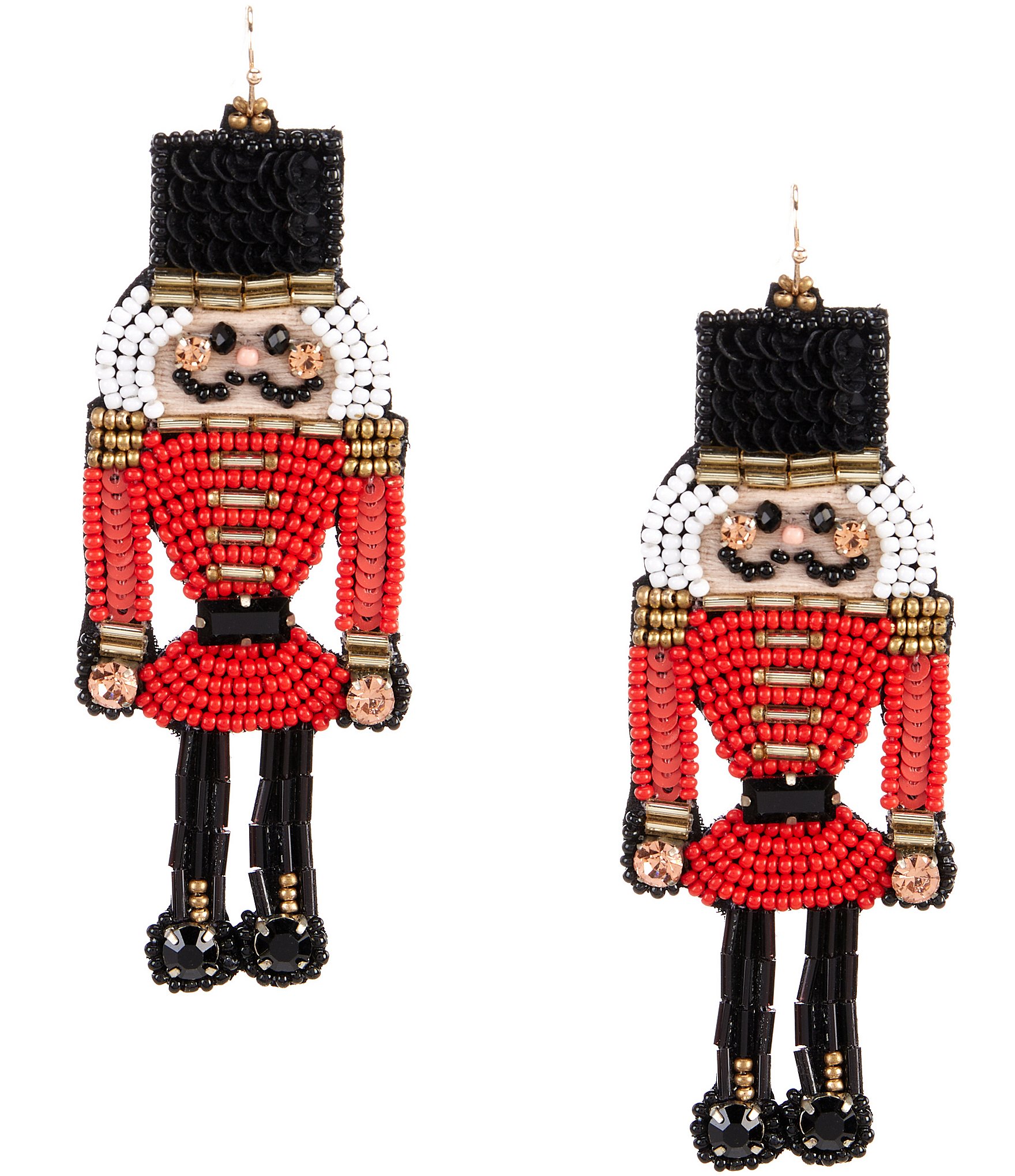 Merry & Bright Beaded Christmas Nutcracker Drop Earrings | Dillard's