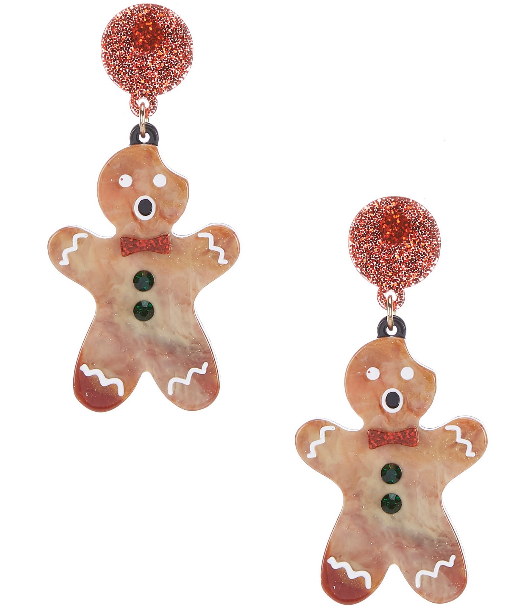 Merry & Bright Christmas Gingerbread Man Statement Drop Earrings ...
