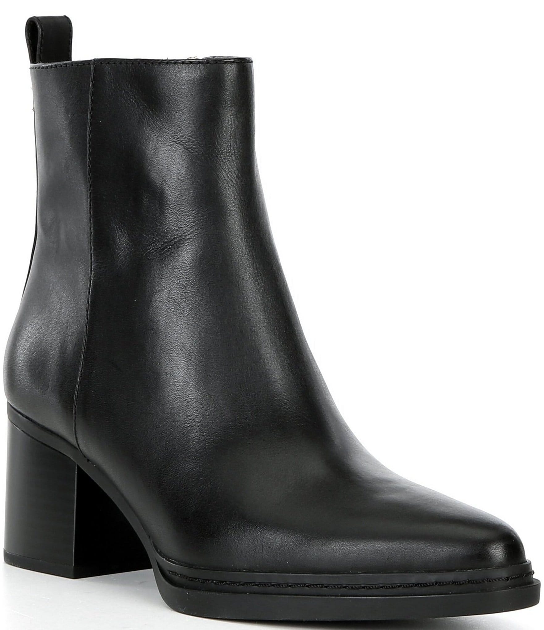Michael Kors Lex Leather Block Heel Booties | Dillard's