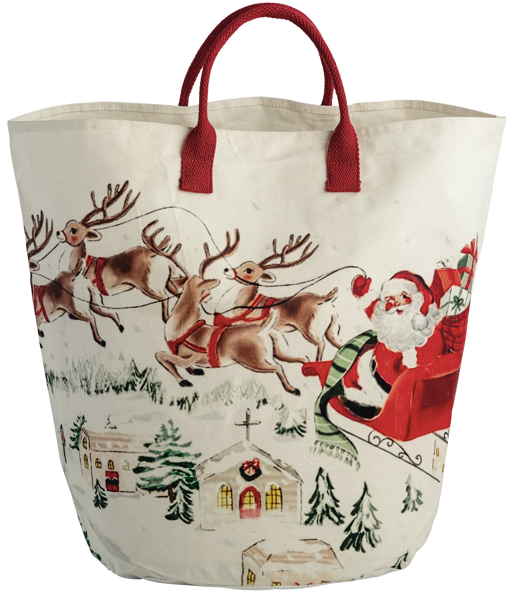 Mud Pie Oversized Santa Landscape Gift Tote Bag | Dillard's