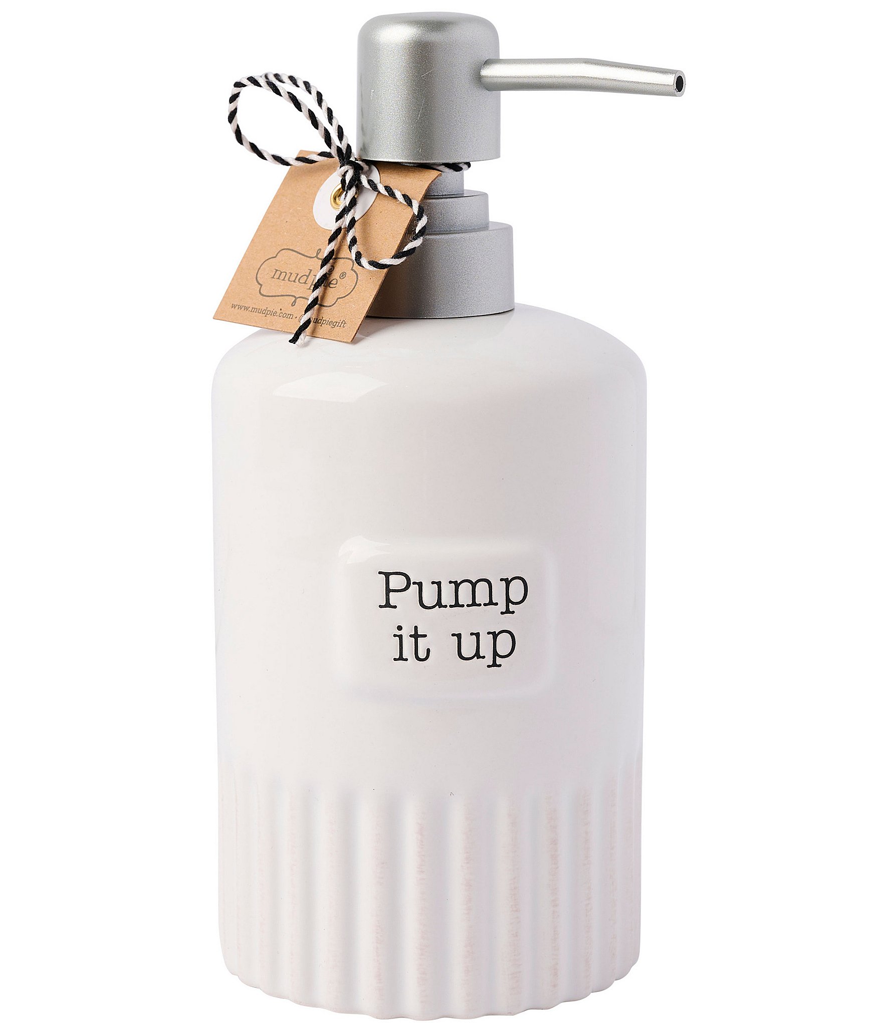 Mud Pie Pump It Up Fluted Ceramic Soap/Lotion Dispenser | Dillard's
