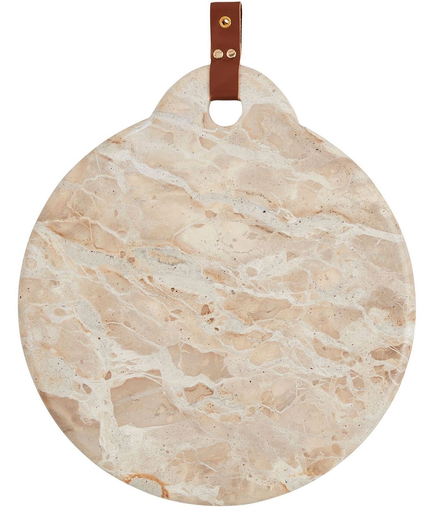 Mud Pie Round Tan Marble Board | Dillard's