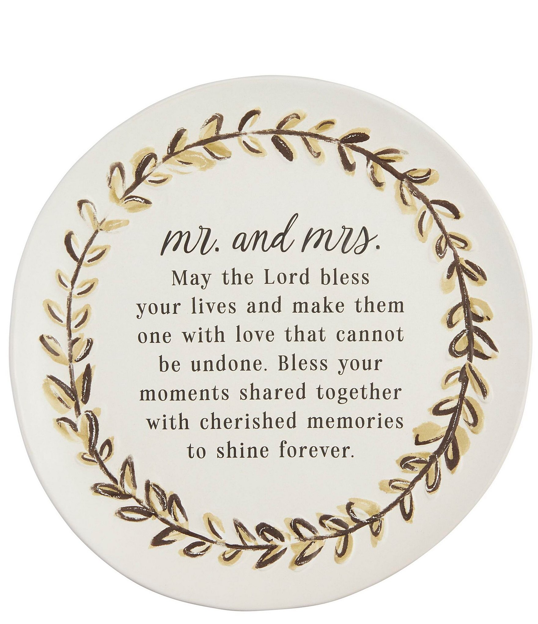 Mud Pie Wedding Mr & Mrs Blessing Plate | Dillard's