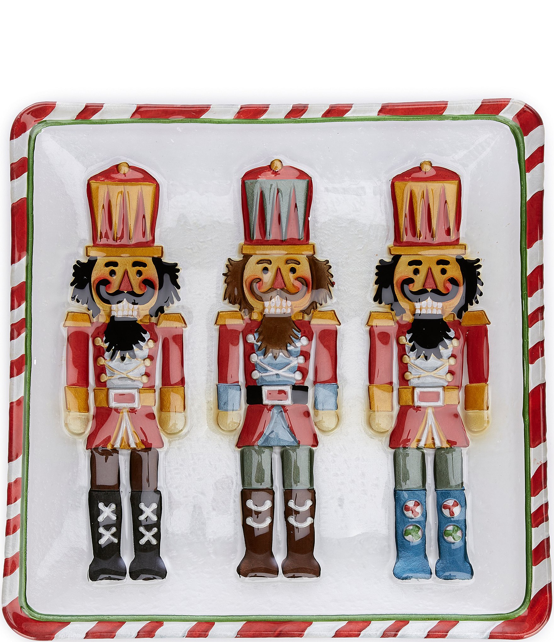 Mud Pie Winter Wonderland Nutcracker Glass Platter | Dillard's