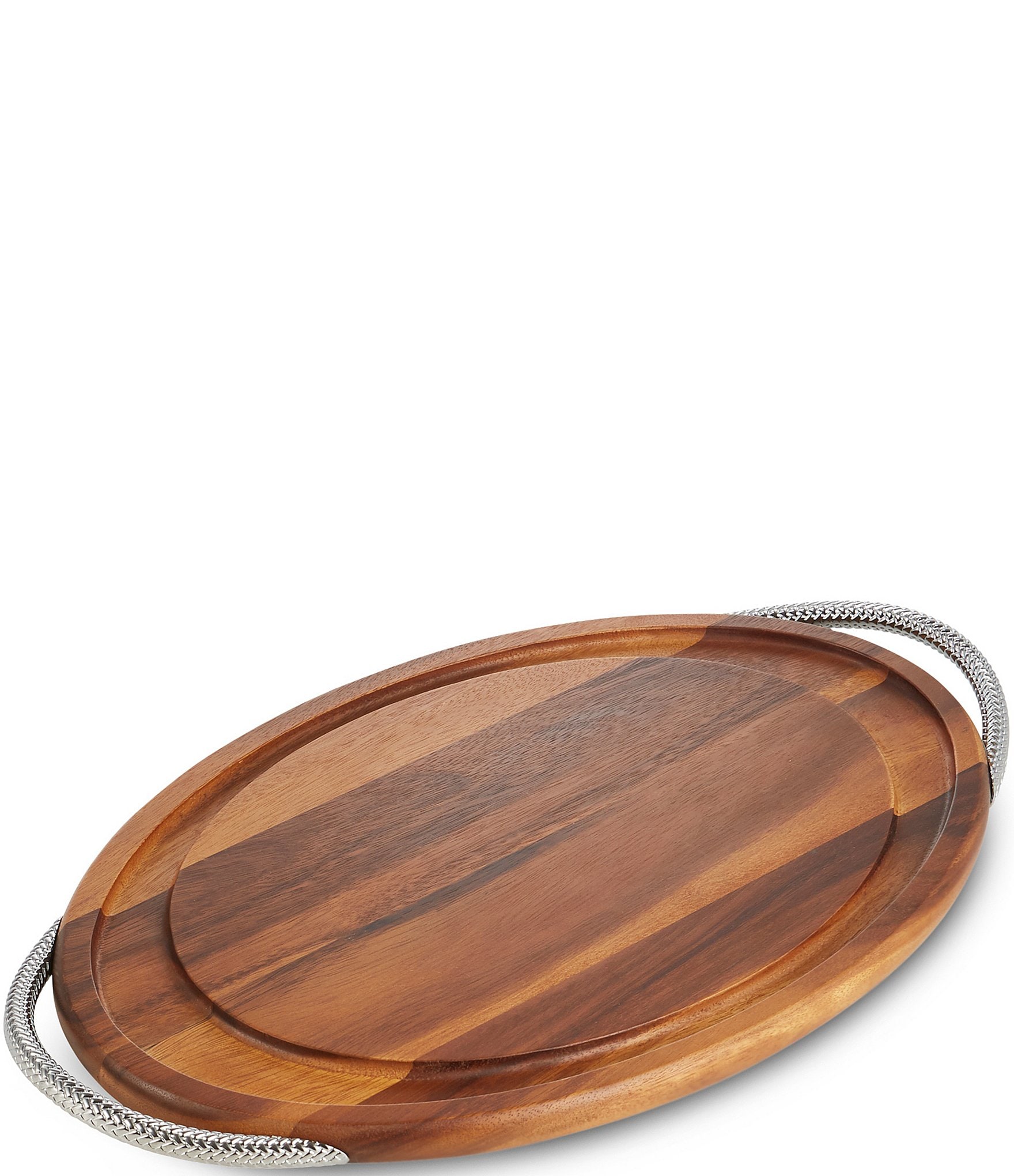Nambe Braided Handles Wood Carving Board | Dillard's