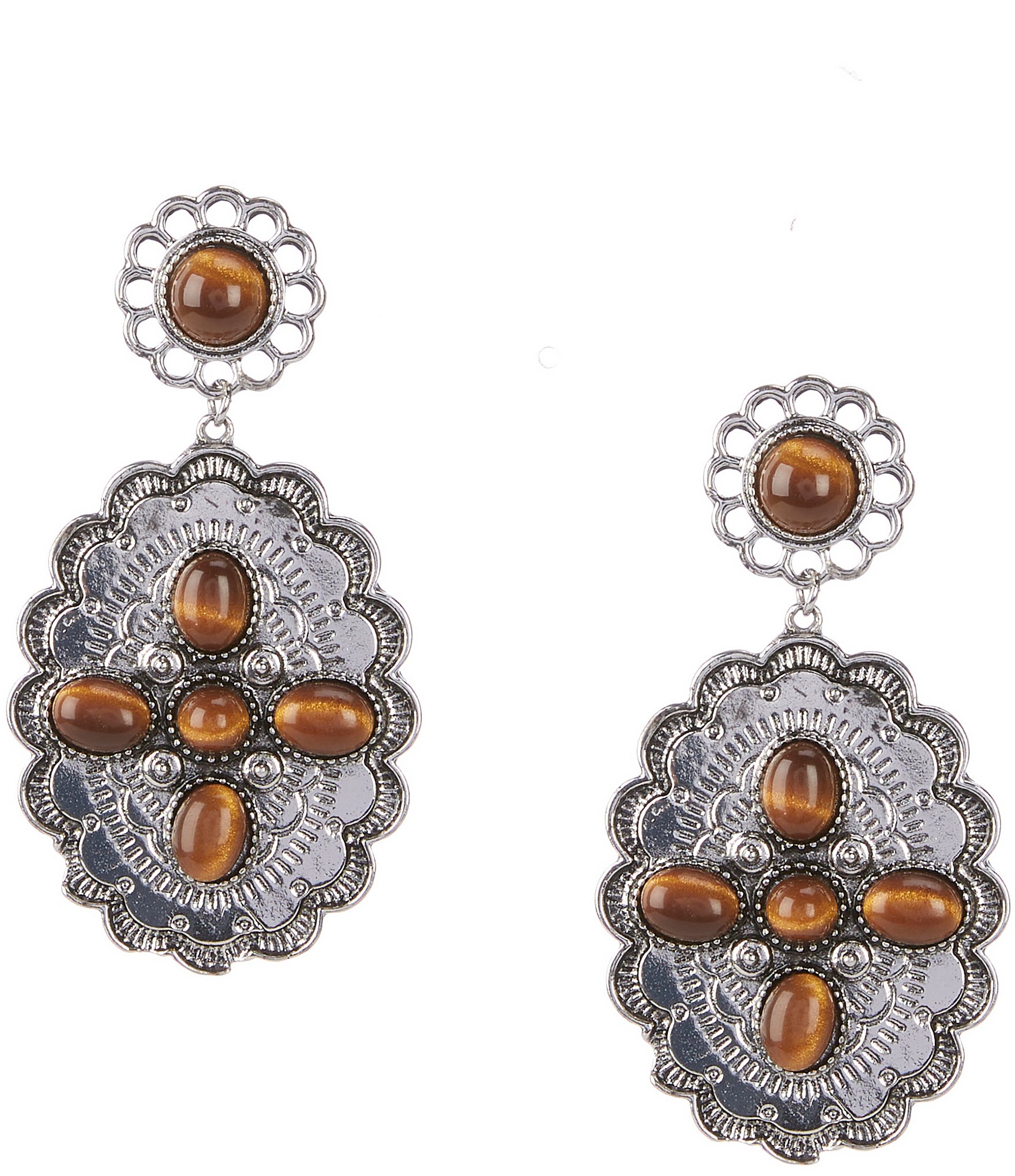 Natasha Accessories Stone Western Statement Drop Earrings | Dillard's