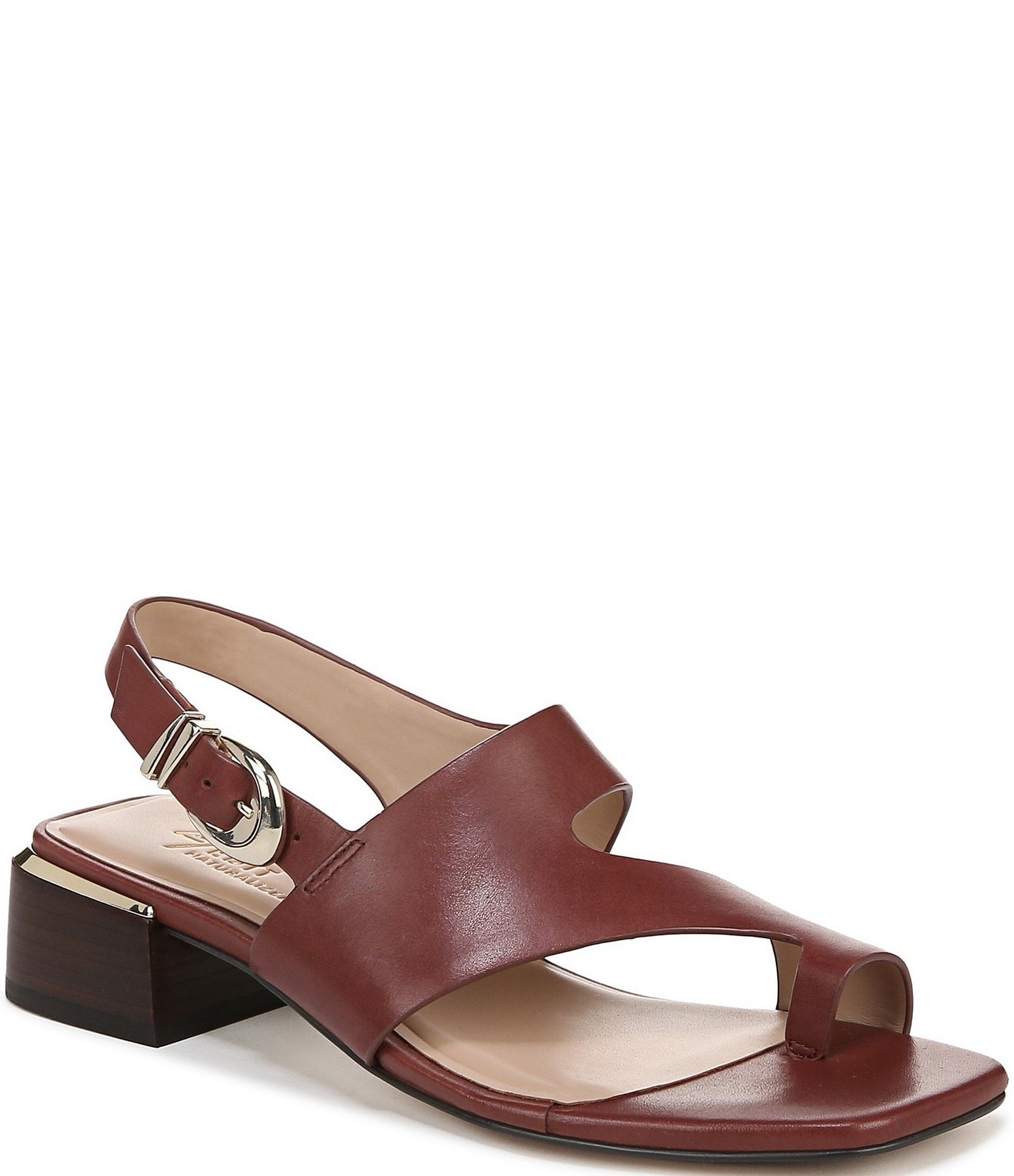 Naturalizer 27 EDIT Audra Leather Toe Loop Block Heel Sandals | Dillard's