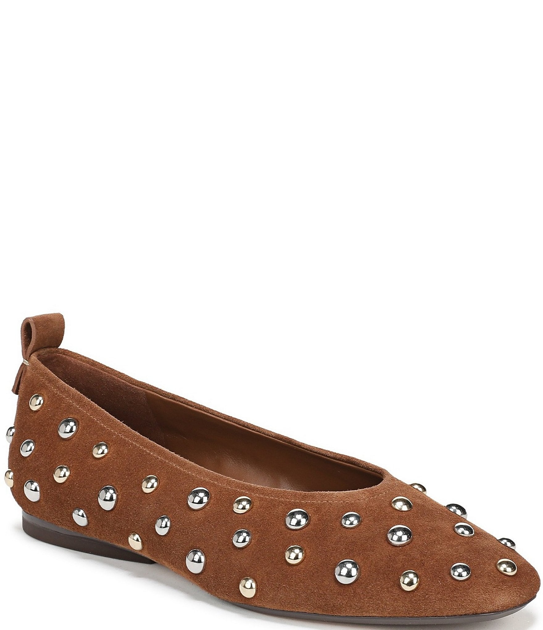Naturalizer 27 EDIT Carla Stud Suede Square Toe Ballet Flats | Dillard's