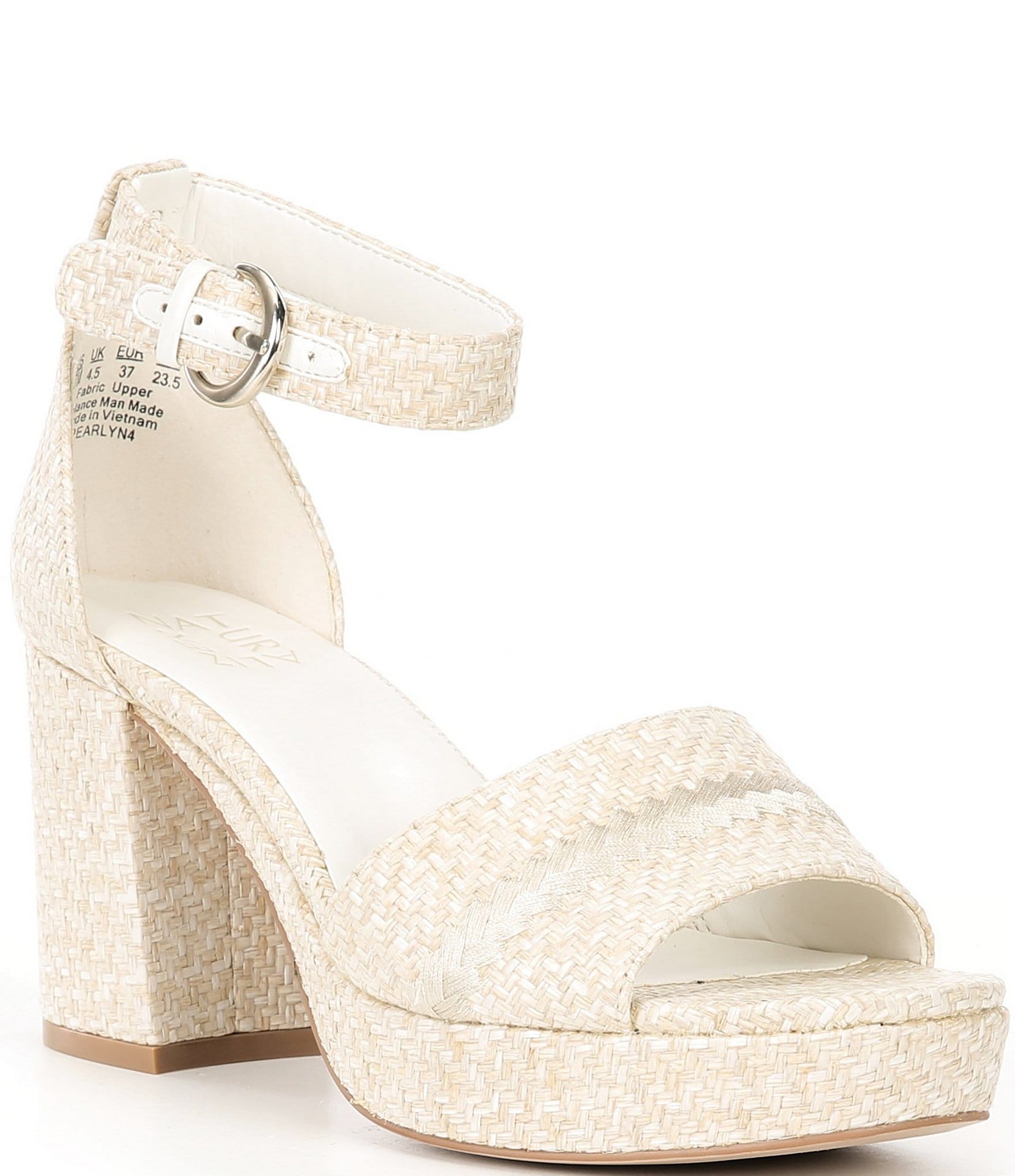 Naturalizer Pearlyn Raffia Ankle Strap Platform Dress Sandals | Dillard's