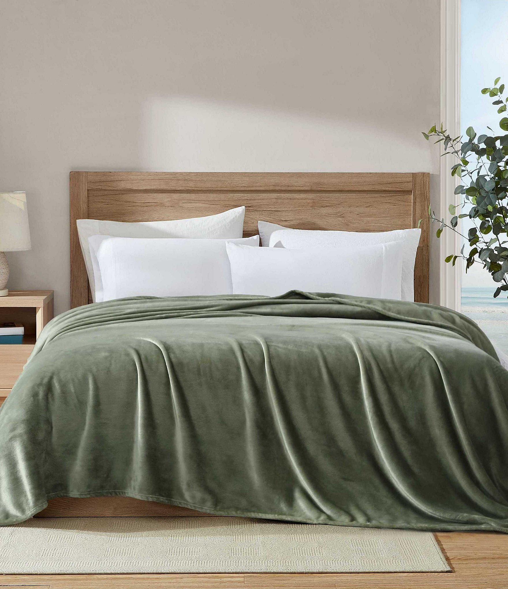 Nautica Solid Ultra Soft Plush Fleece Bed Blanket | Dillard's