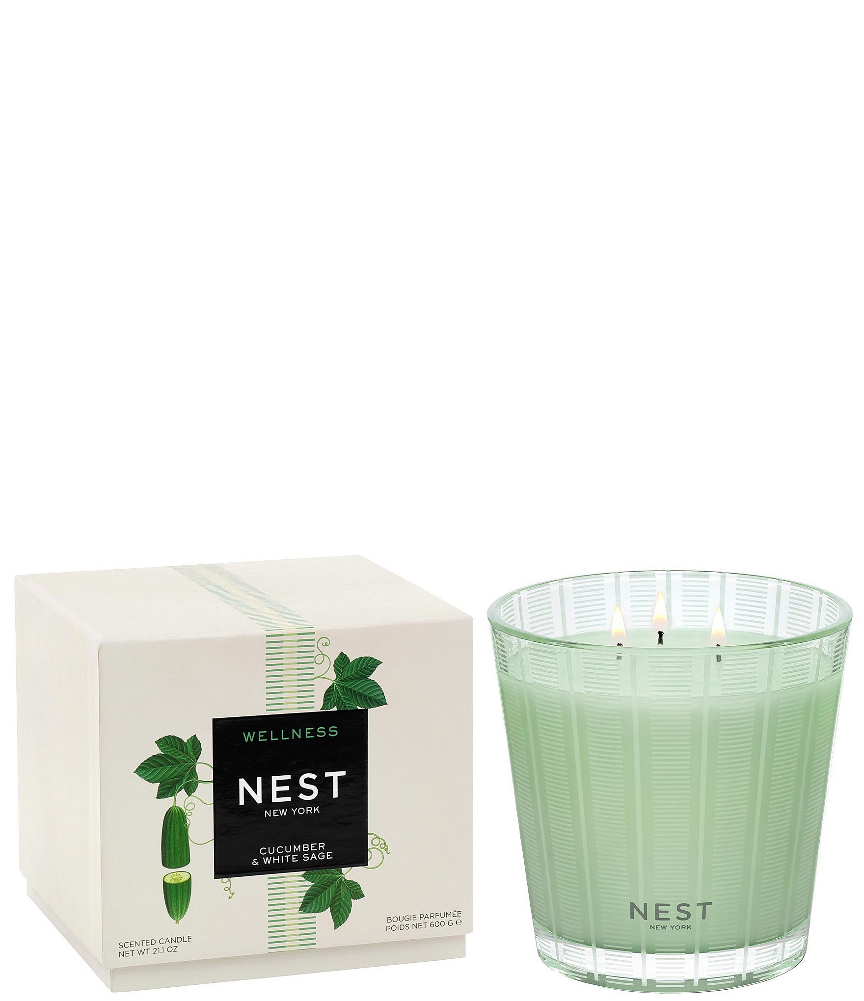 NEST New York Cucumber & White Sage 3-Wick Candle | Dillard's NEST New York Cucumber & White Sage 3-Wick Candle | Dillard's