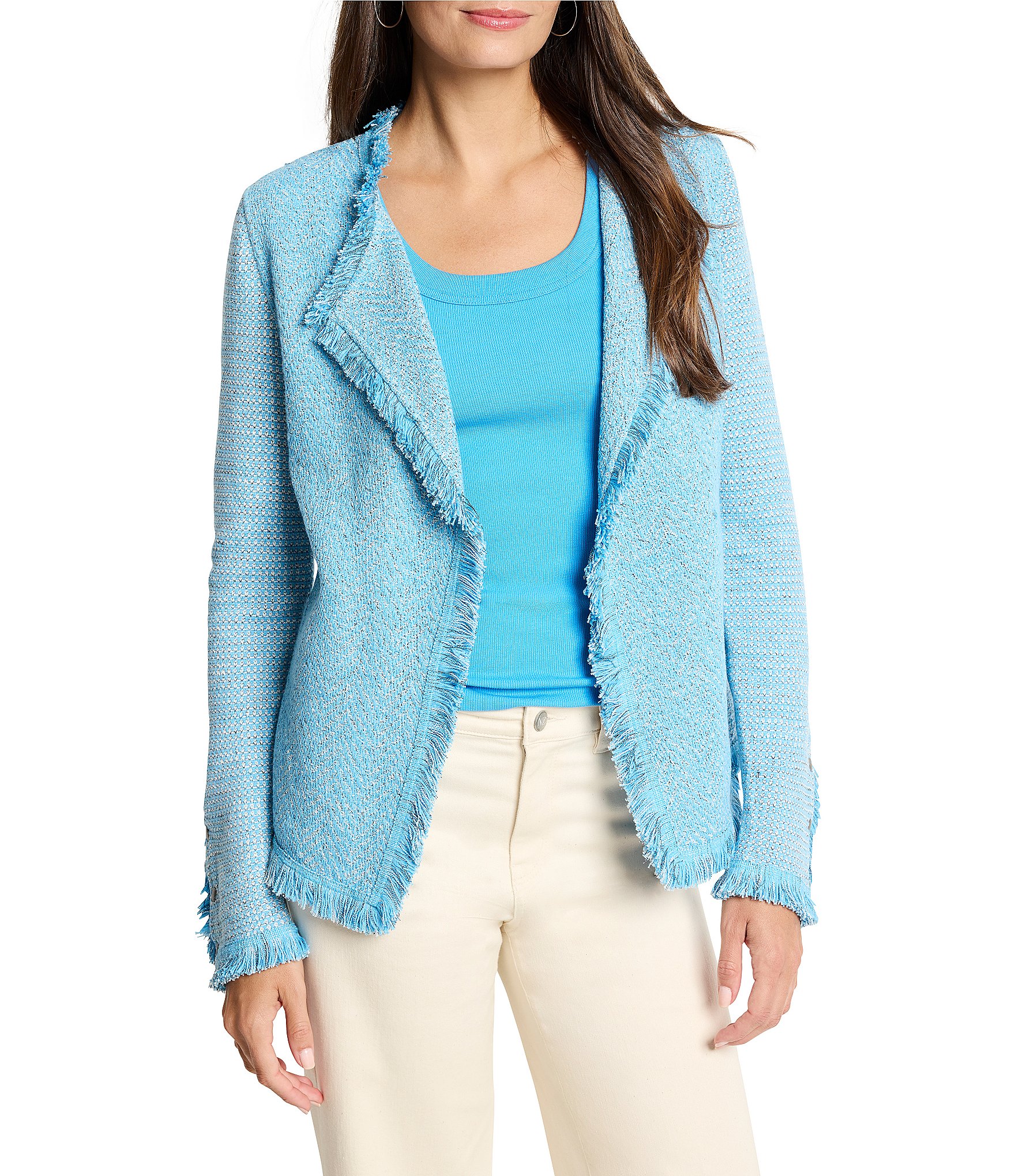 NIC + ZOE Fringe Mix Open Lapel Long Sleeve Jacket | Dillard's NIC + ZOE Fringe Mix Open Lapel Long Sleeve Jacket | Dillard's