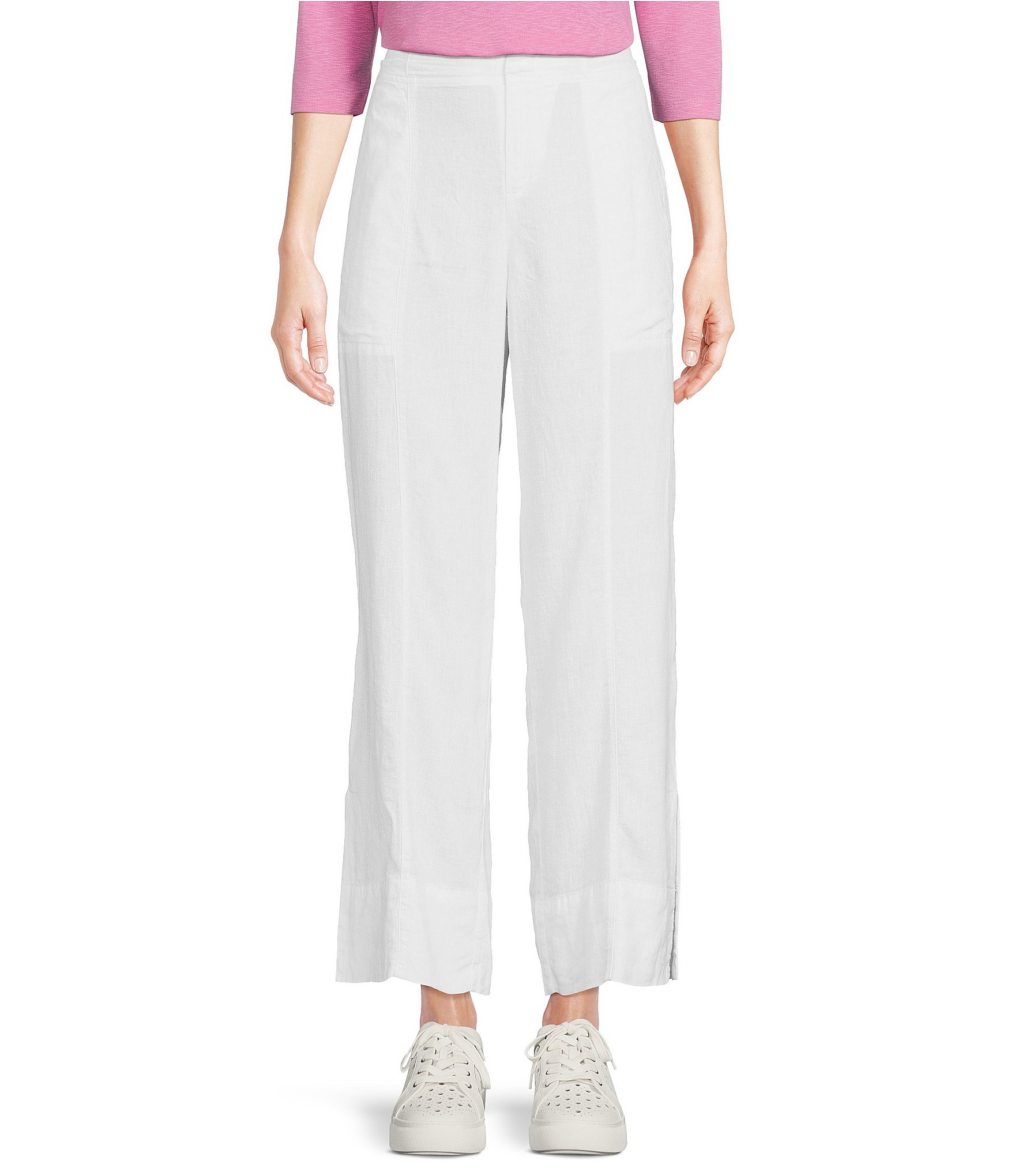 Nic Zoe Rumba Organic Linen Mid Rise Wide Leg Cropped Pants Dillards