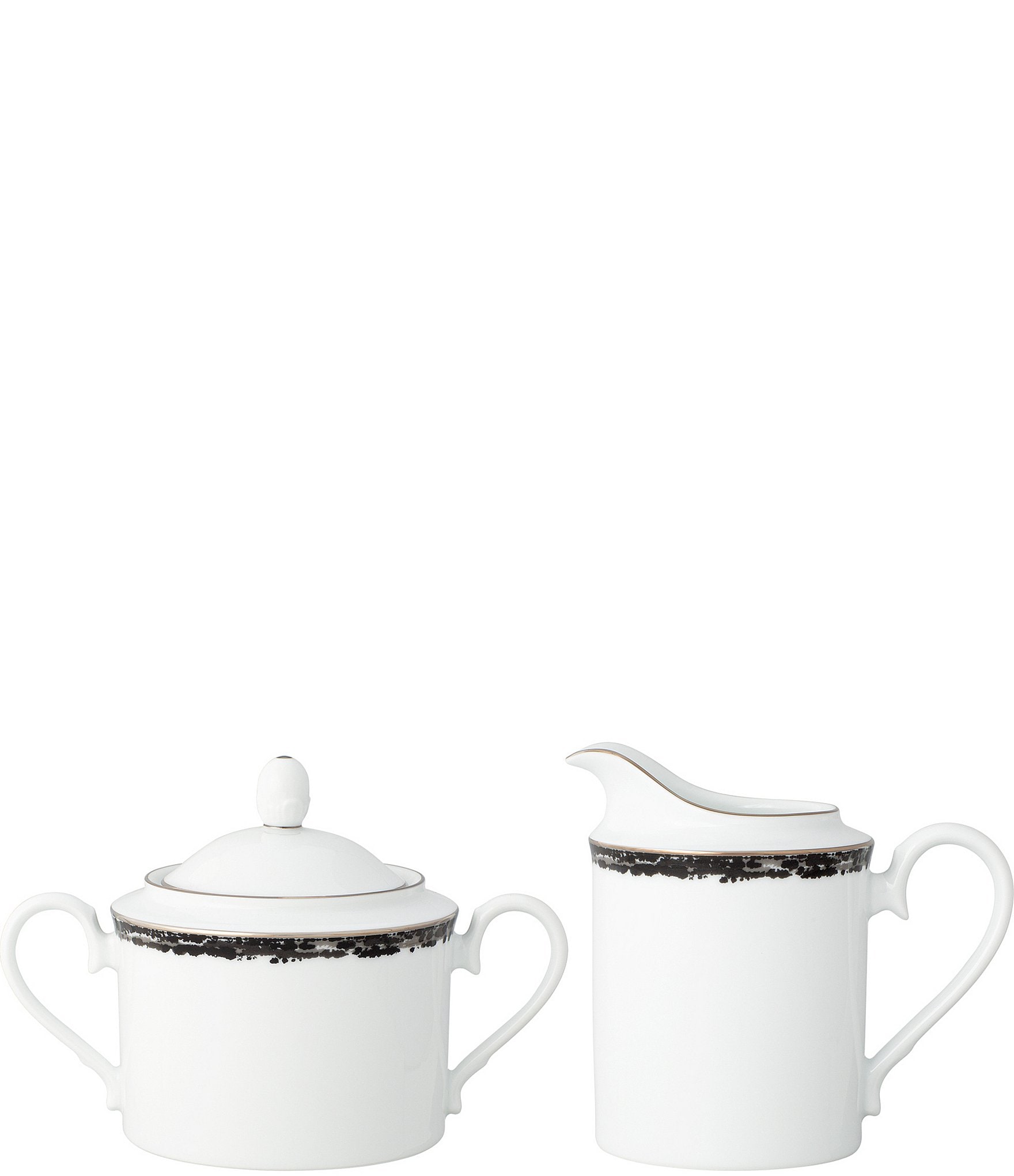 Noritake Black Rill Collection Sugar & Creamer Set | Dillard's